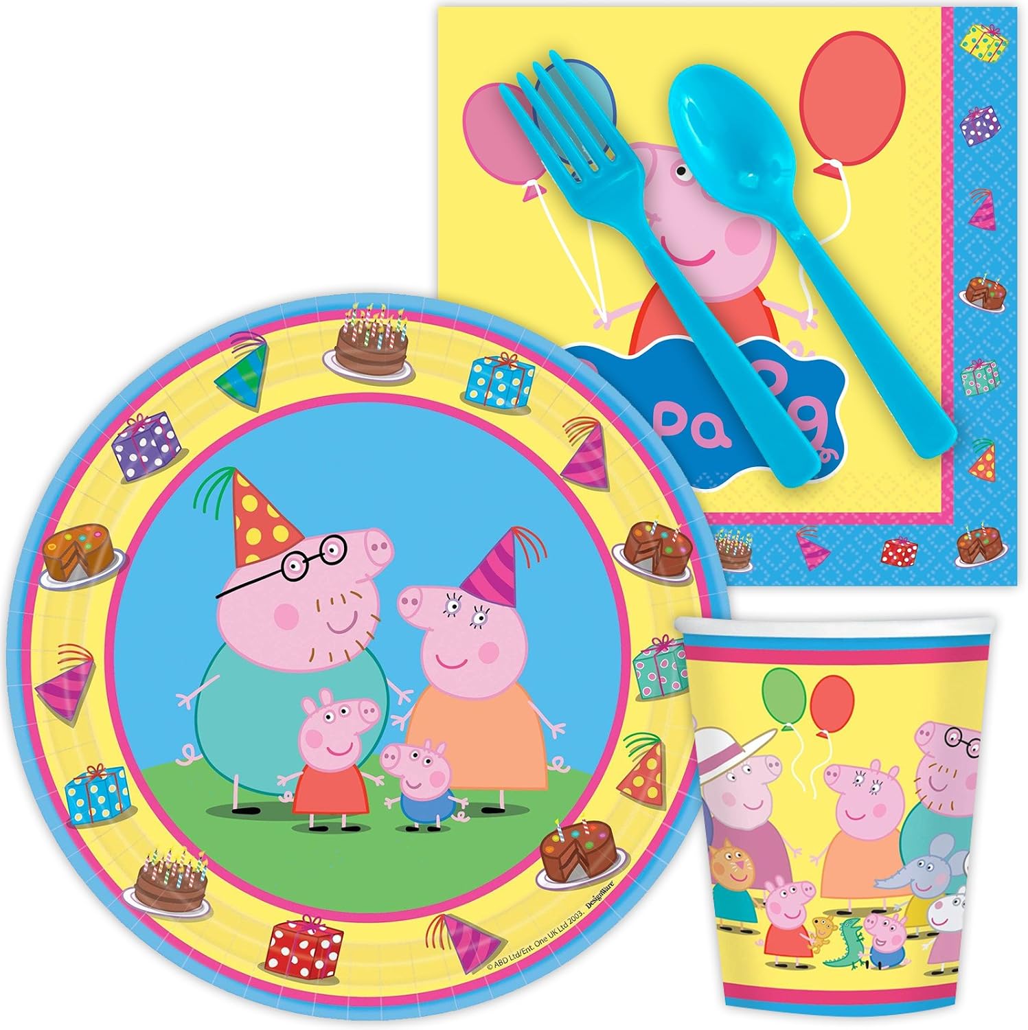 Amazon.com: Peppa Pig Standard Birthday Tableware Kit Serves 8 : Home ...