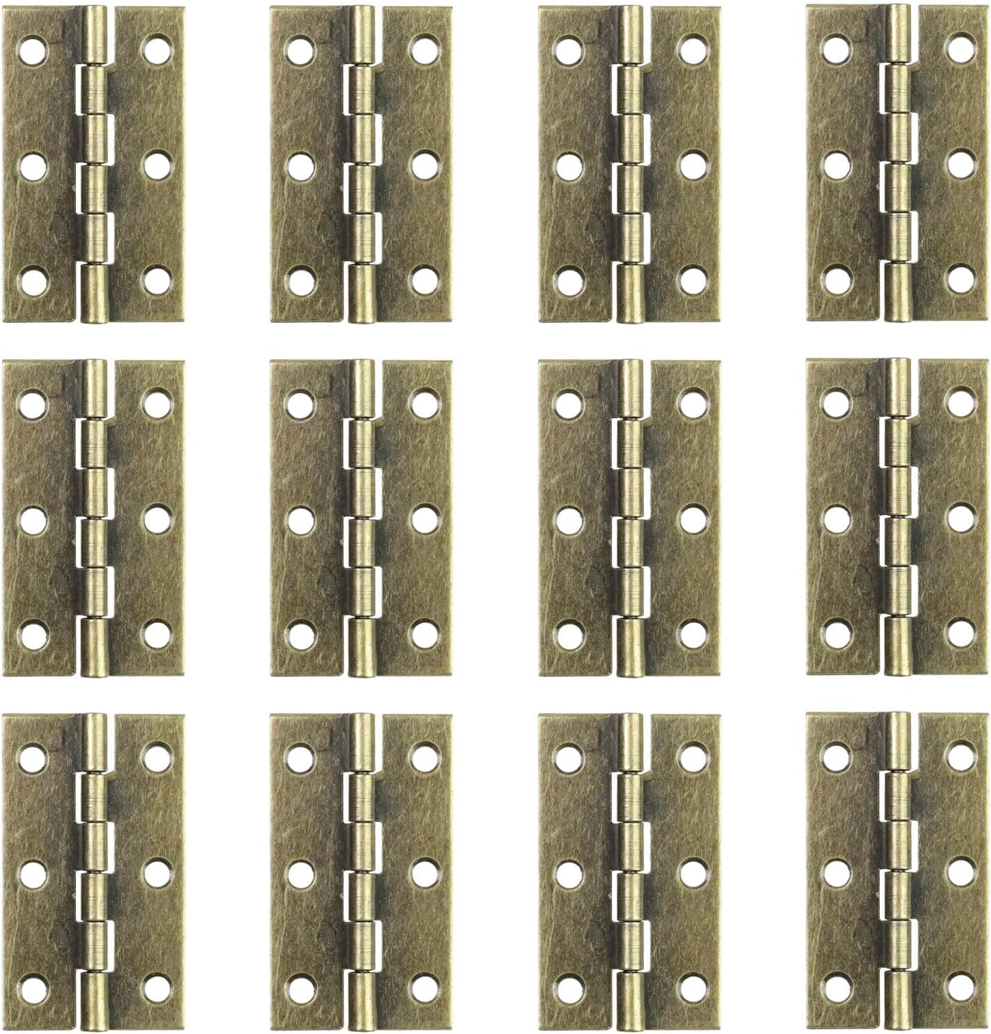 Antrader Antique Bronze Hinges,12Pcs Folding Butt Hinges Bronze Hinge ...