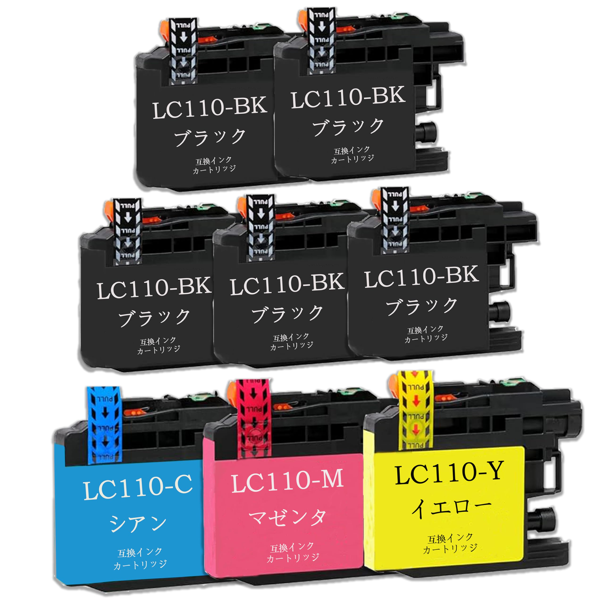 Amazon.co.jp: 【埼玉WH】LC110 互換インクカートリッジ 4色セット LC110-BKx5 / LC110-Cx1 ...