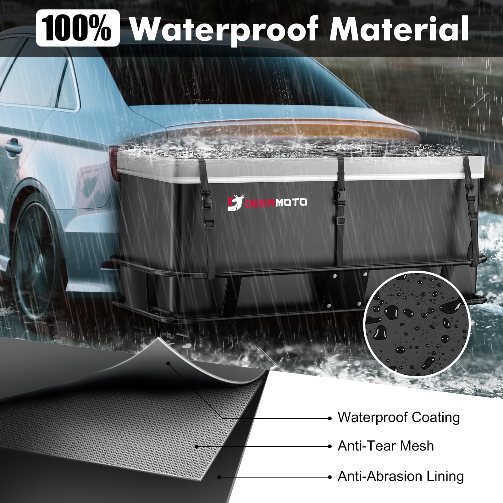 Snapklik.com : DEERMOTO Universal Hitch Cargo Carrier Bag Waterproof ...