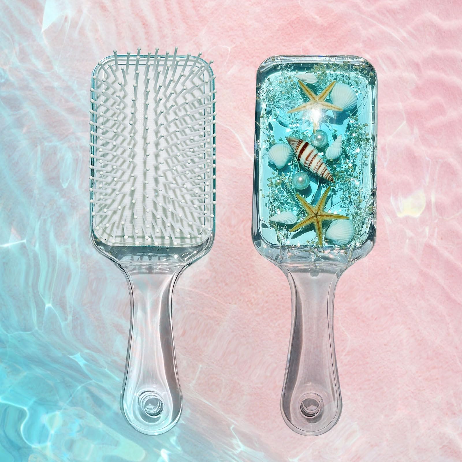 Amazon.com : FONMY Detangling Hair Brush w/Nature Seashell,Seascape ...
