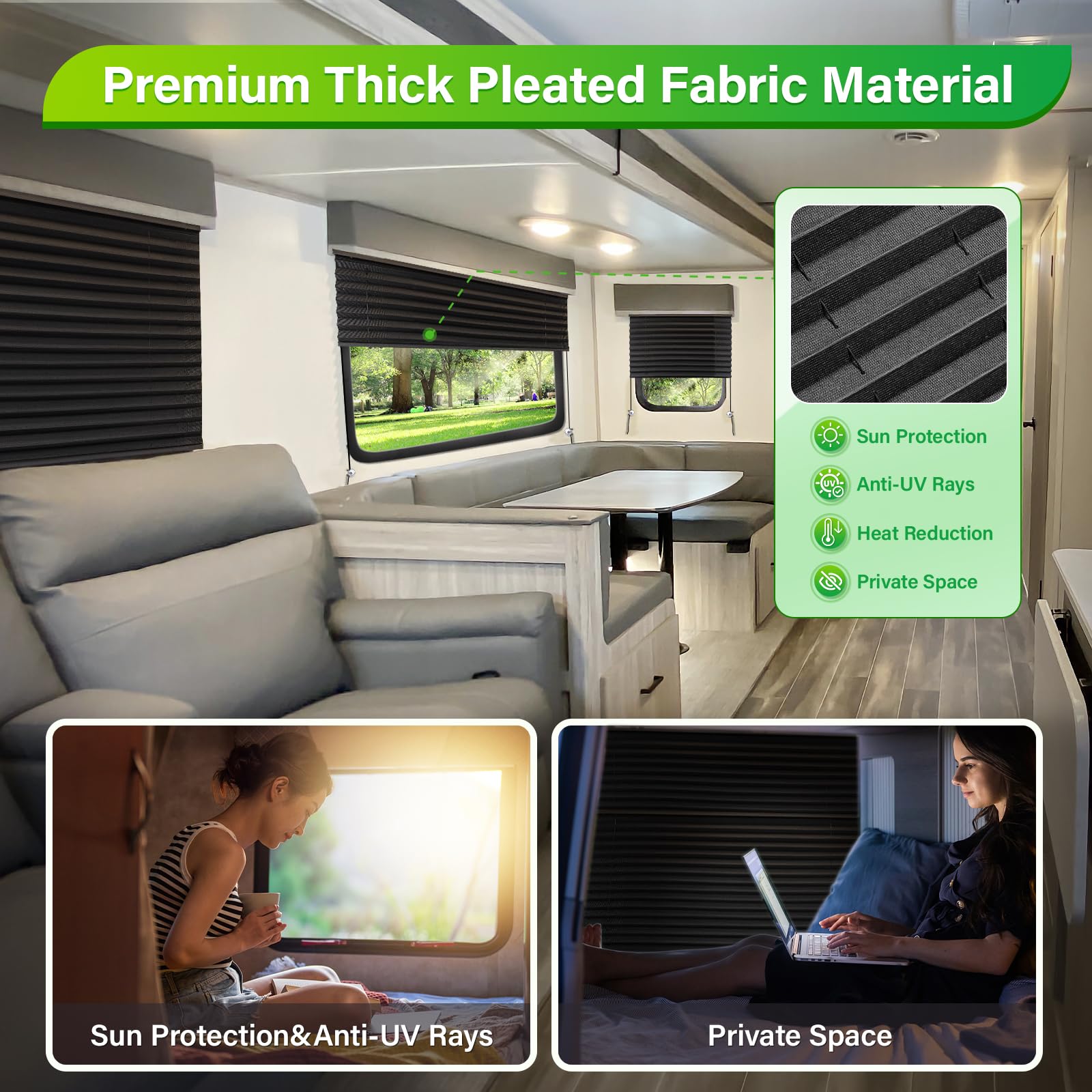 Snapklik.com : RV Window Shades,Camper RV Pleated Shades RV Camper ...