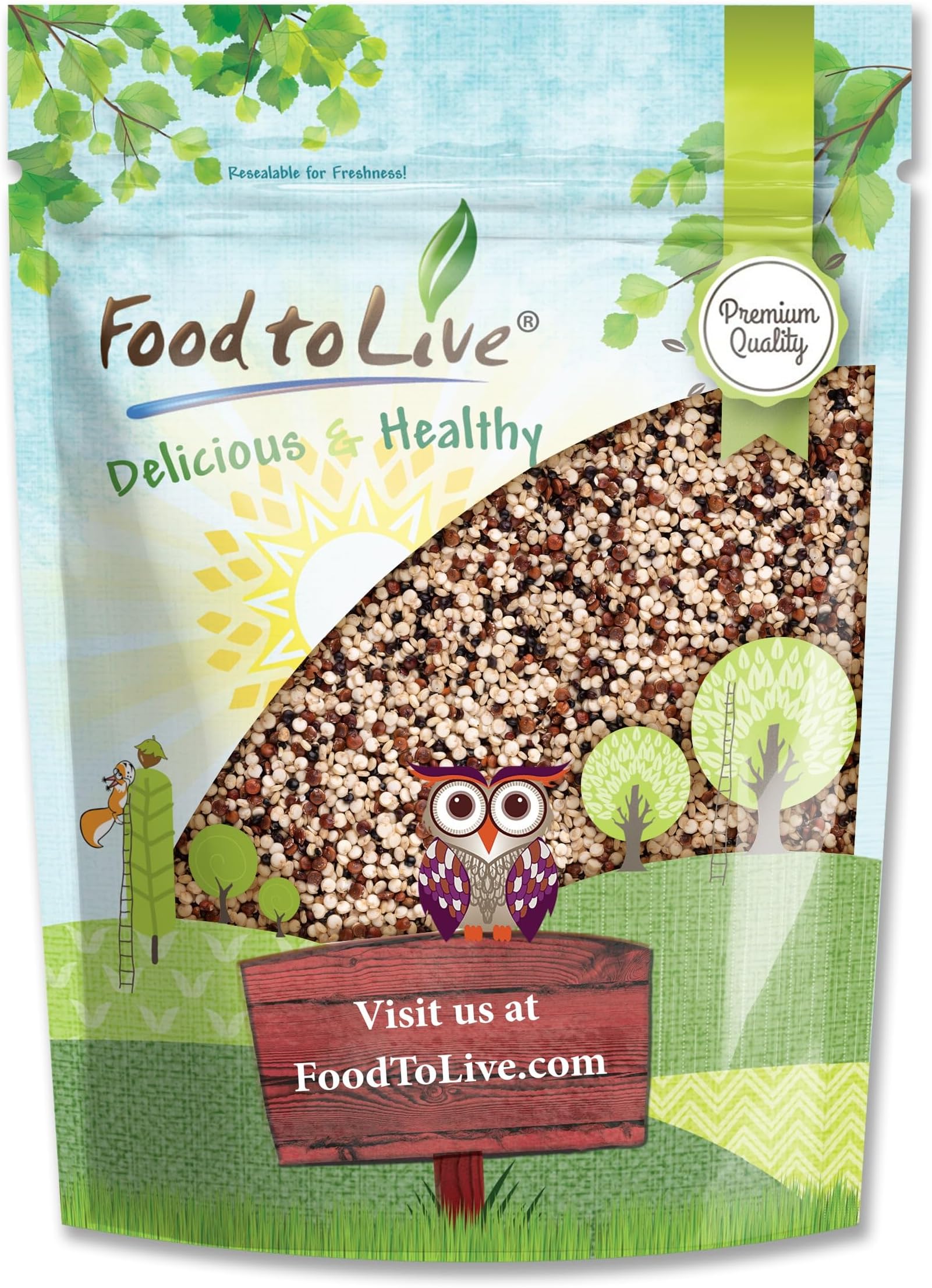 Amazon.com : Food to Live Tri-Color Quinoa Grain, 1.5 Pounds – Blend of ...