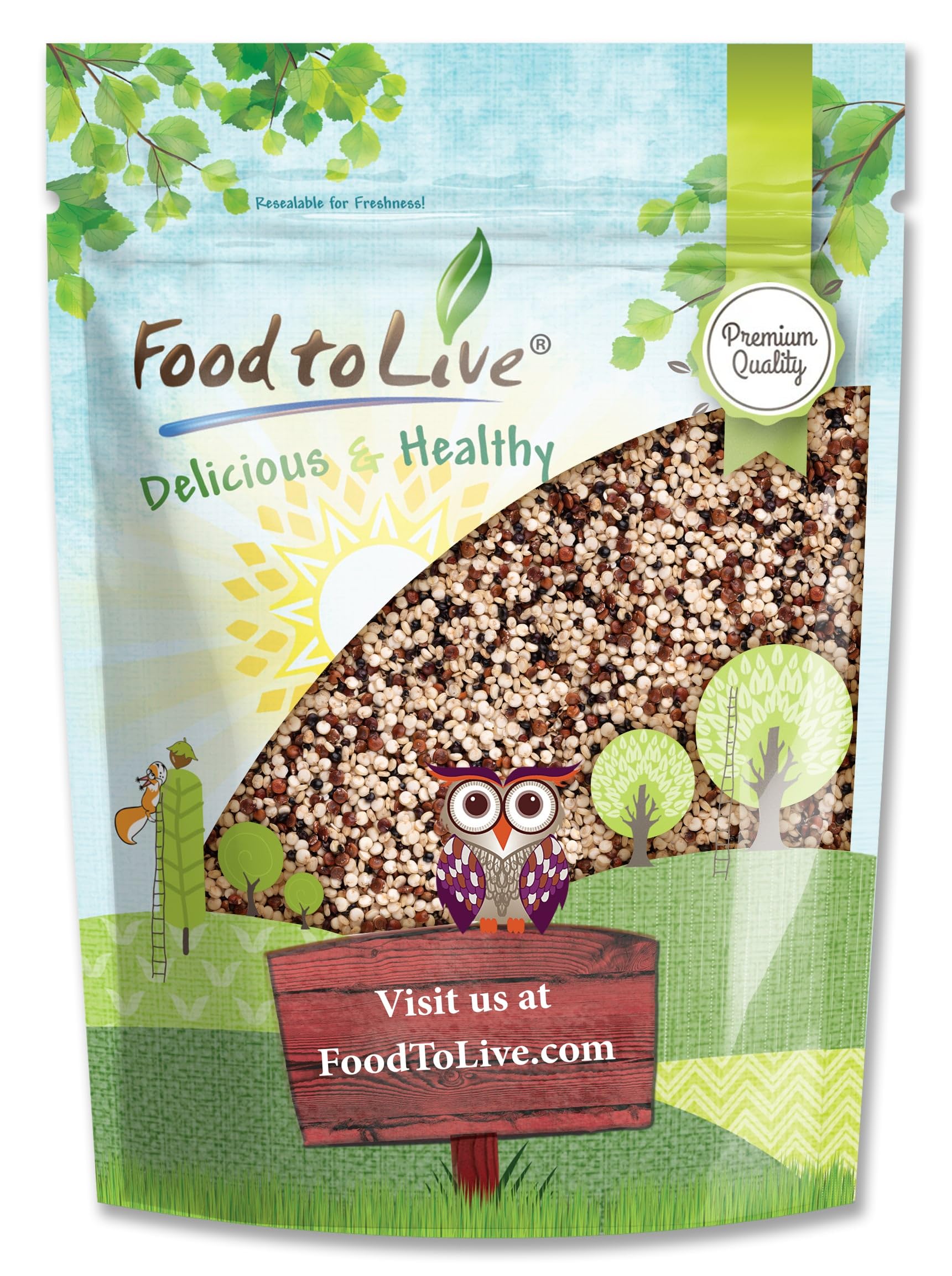 Amazon.com : Food to Live Tri-Color Quinoa Grain, 1.5 Pounds – Blend of ...