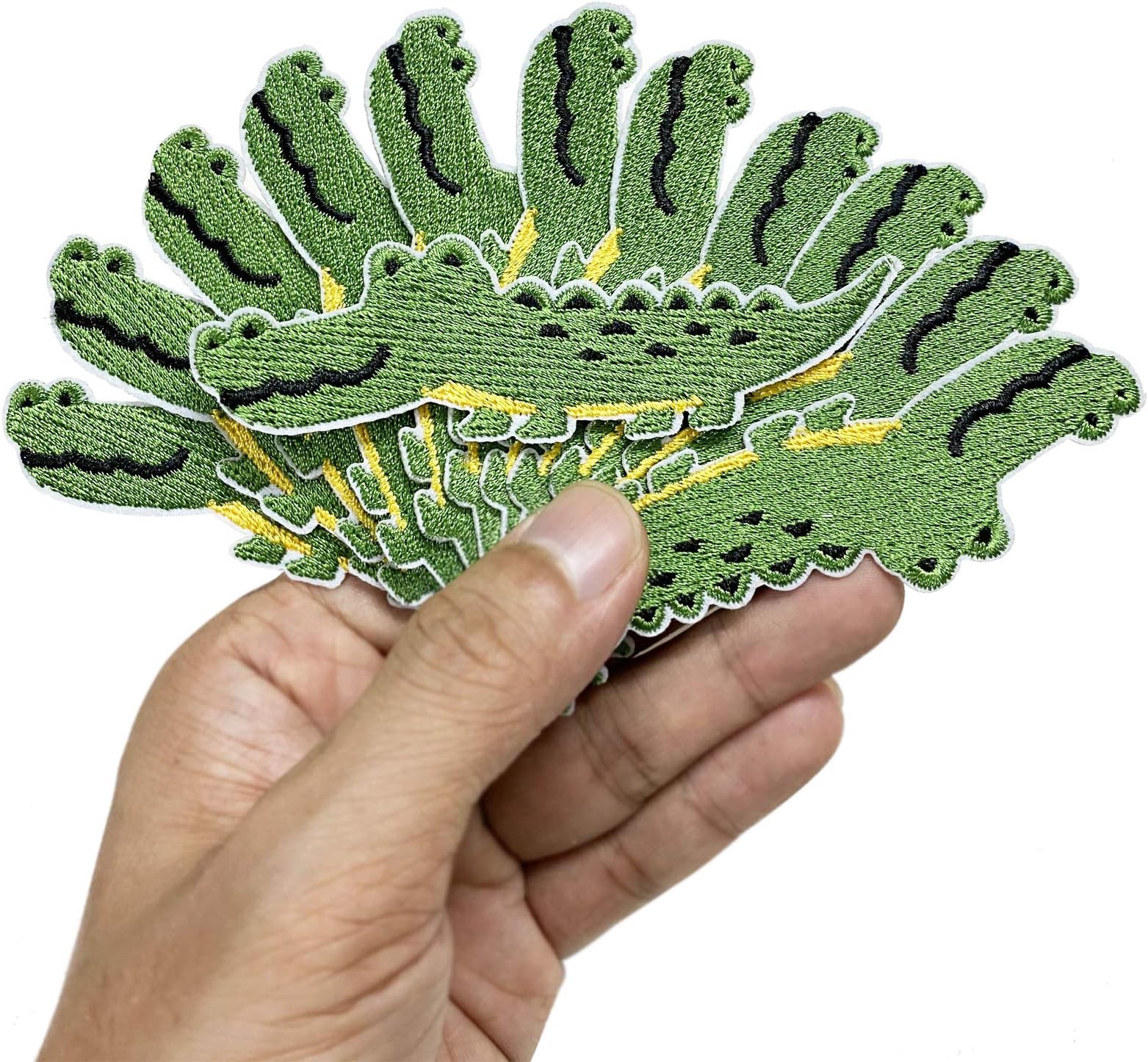 Amazon.com: 3.5"x1.2" 12pcs Green Crocodile Alligator Patch Iron On ...