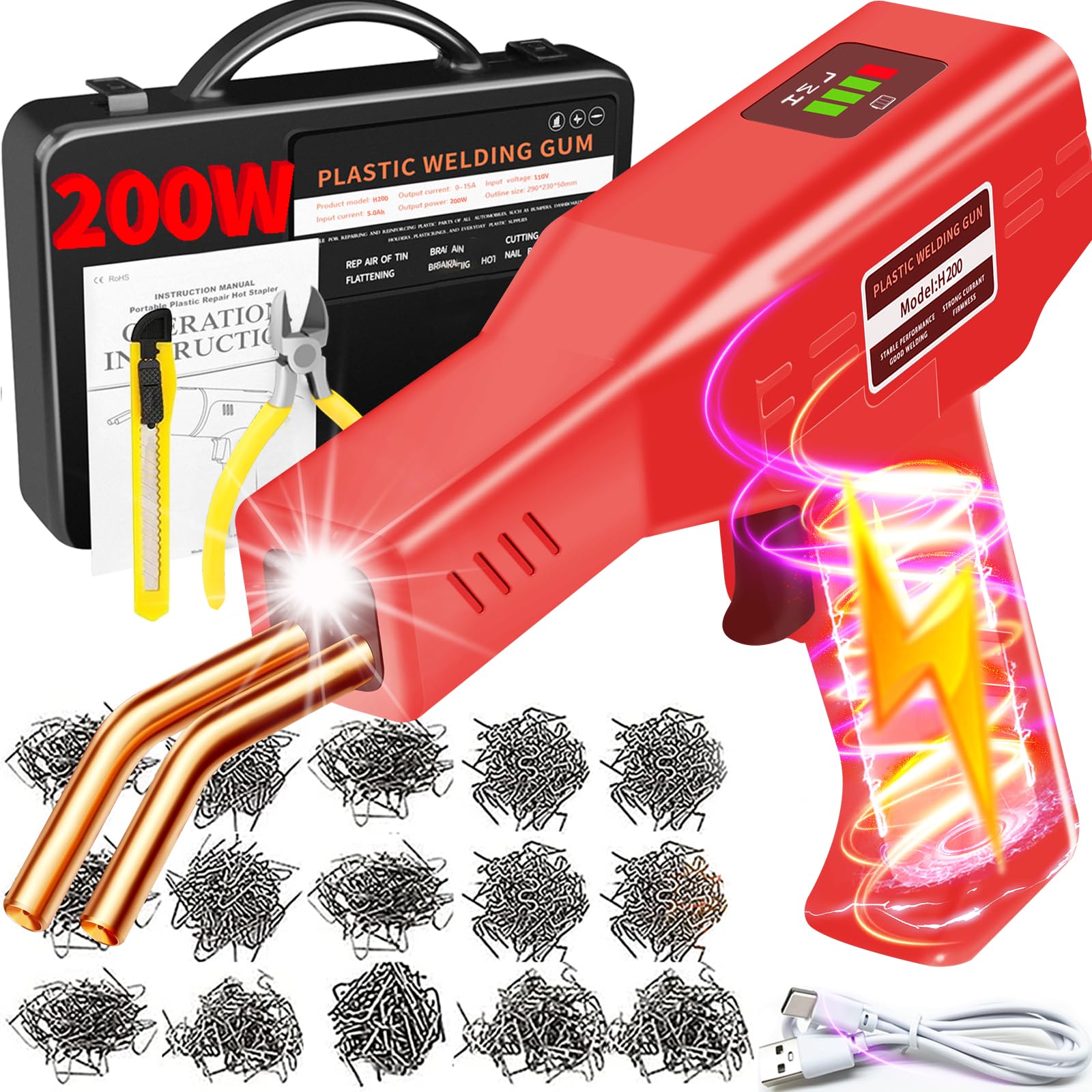 Snapklik.com : 200W Cordless Plastic Welder, Plastic Weld Kit