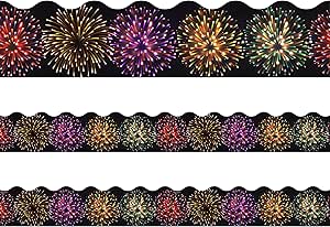 Amazon.com: Lucleag 59 Ft New Year Firework Bulletin Board Border Roll ...