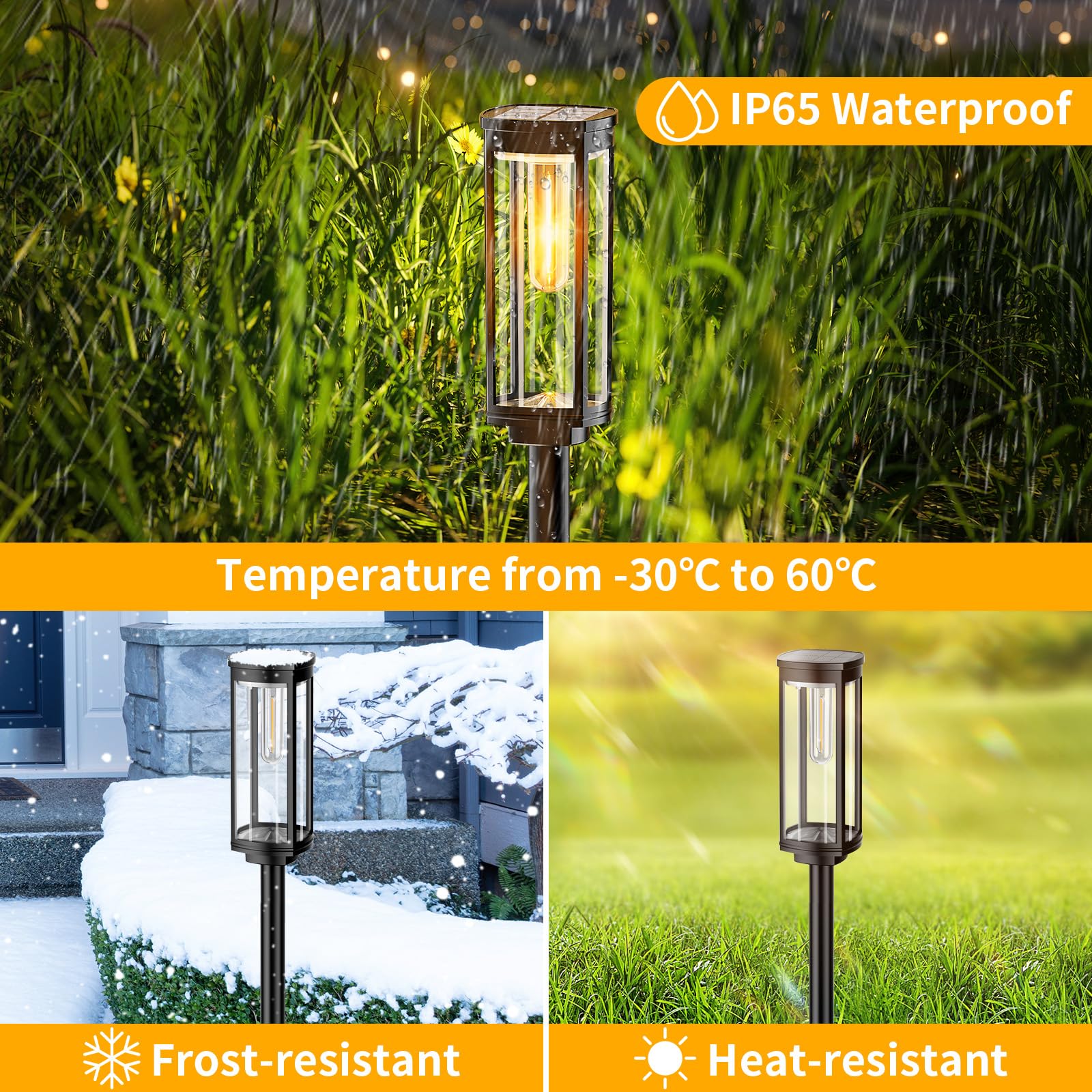 Snapklik.com : 4 Pack Solar Outdoor Driveway Lights, Modern Super ...