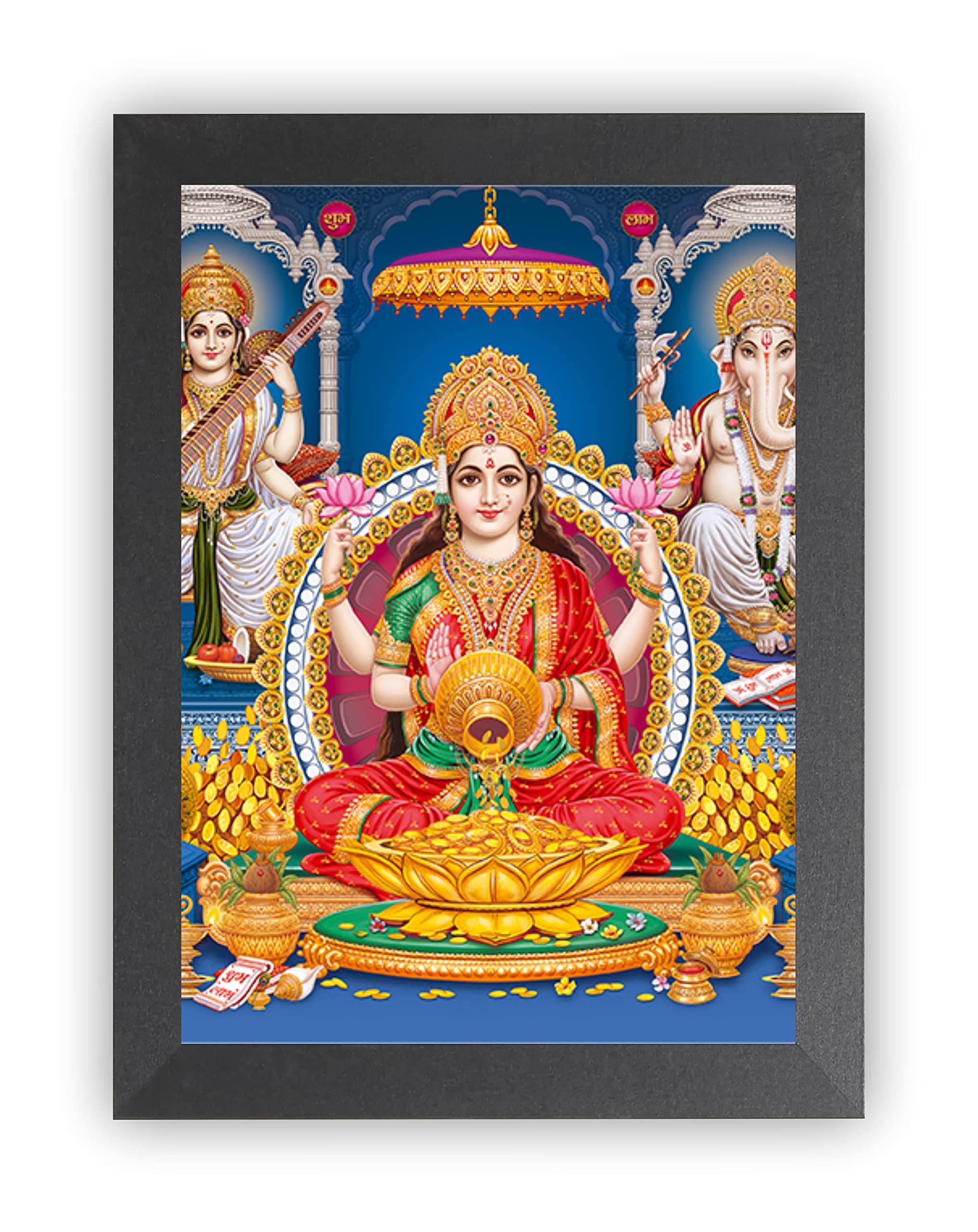 Buy Goddess Lord MAHALakshmi GaneshJI HD Photo Frame, LaxmiJI Photo ...