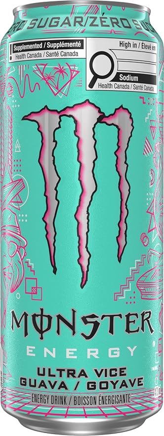 Monster Energy, Ultra Vice Guava, 473mL (12 Pack) – Zero Sugar Energy ...