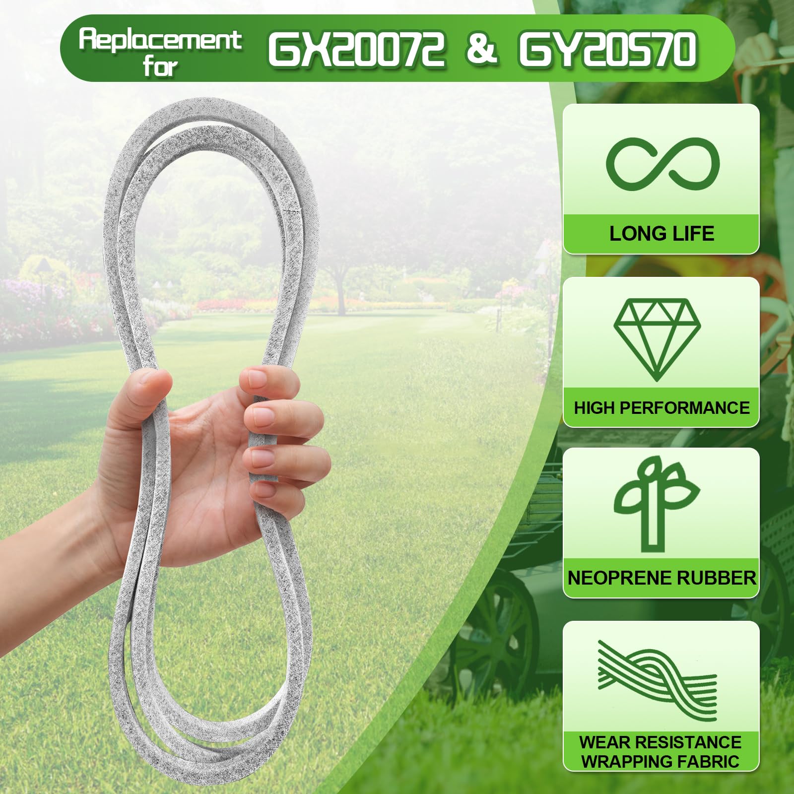Snapklik.com : 2 Pack Gx20072 Lawn Mower Deck Belt,42" Mower Deck Belt ...