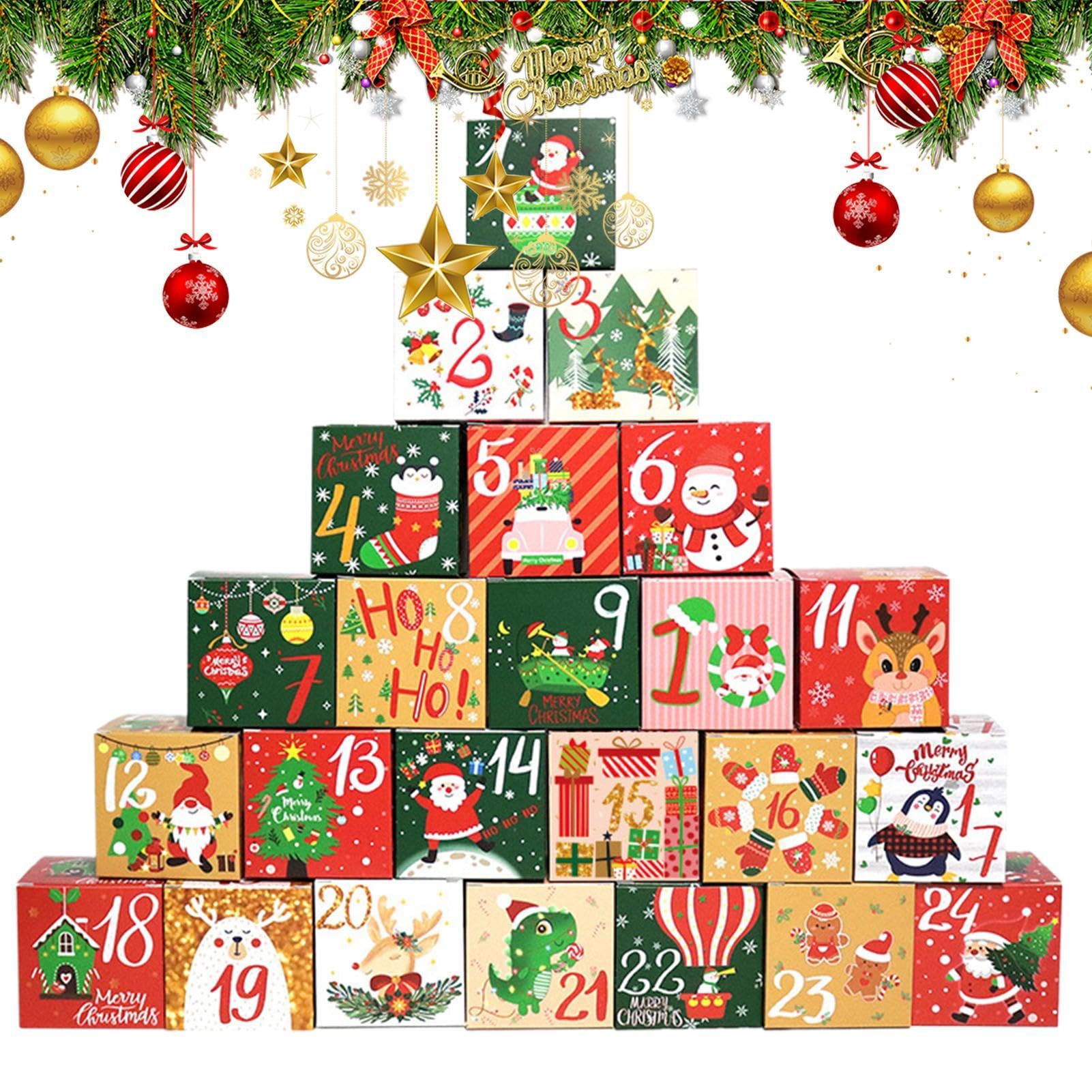 Amazon.co.jp: Maciun 2024年クリスマスカウントダウンカレンダー、カウントダウンカレンダー2024年クリスマス段ボール箱 ...