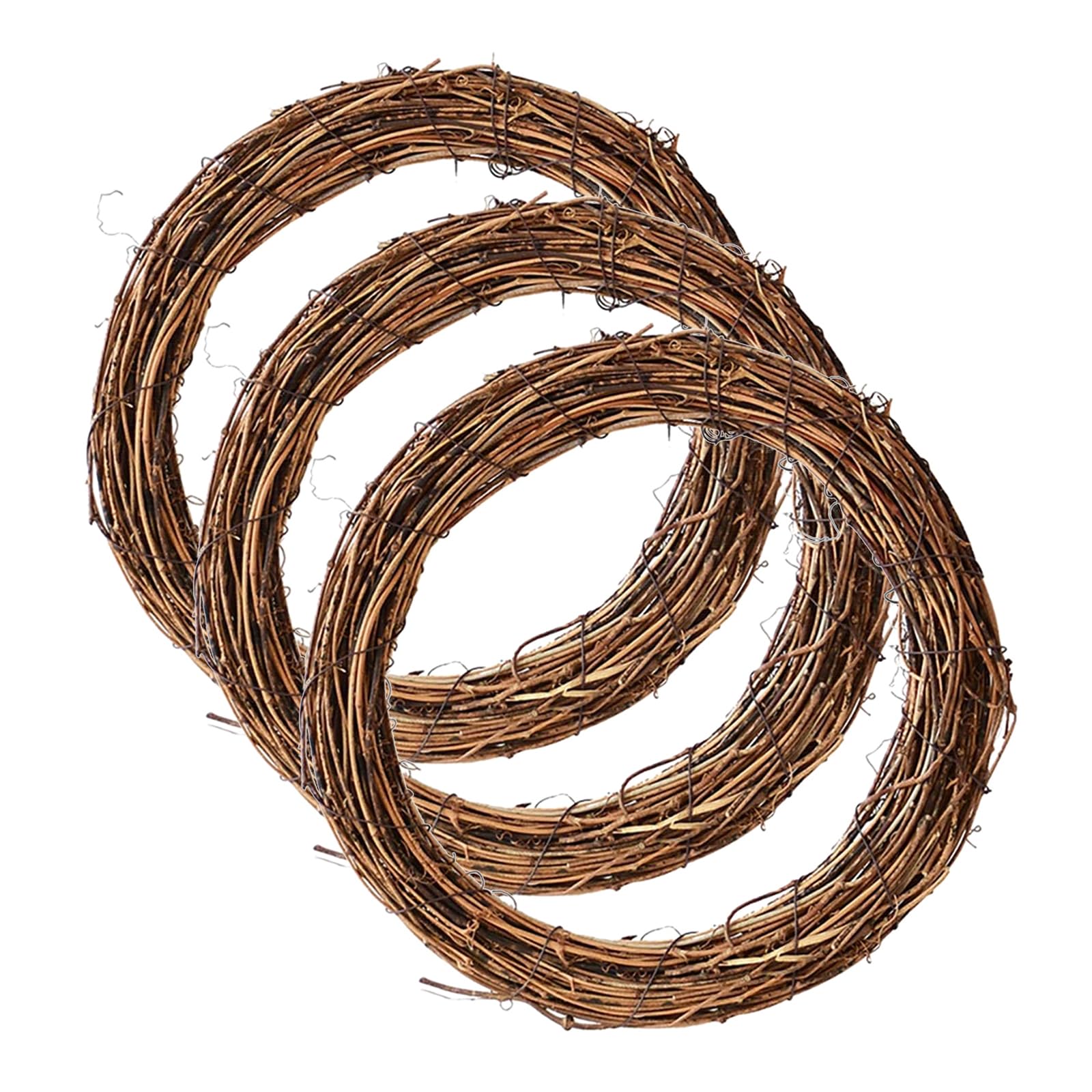 Grapevine Wreath Form for Crafts 3 Pcs Natural Rattan Grape Vine Wreath ...