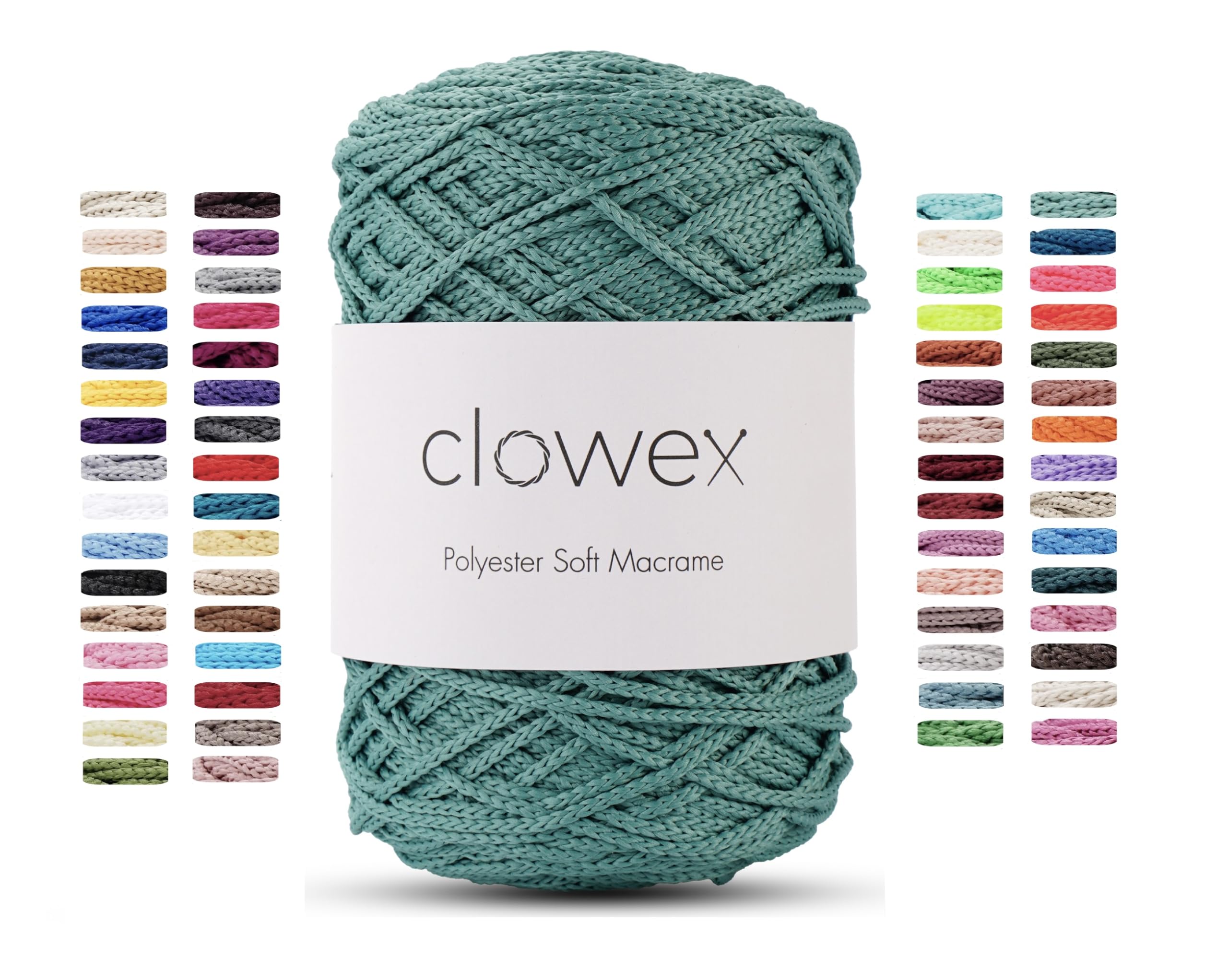 Amazon.com: Clowex Polyester Soft Macrame Cord 2.5-3mm, 191 Yards x 1/9 ...