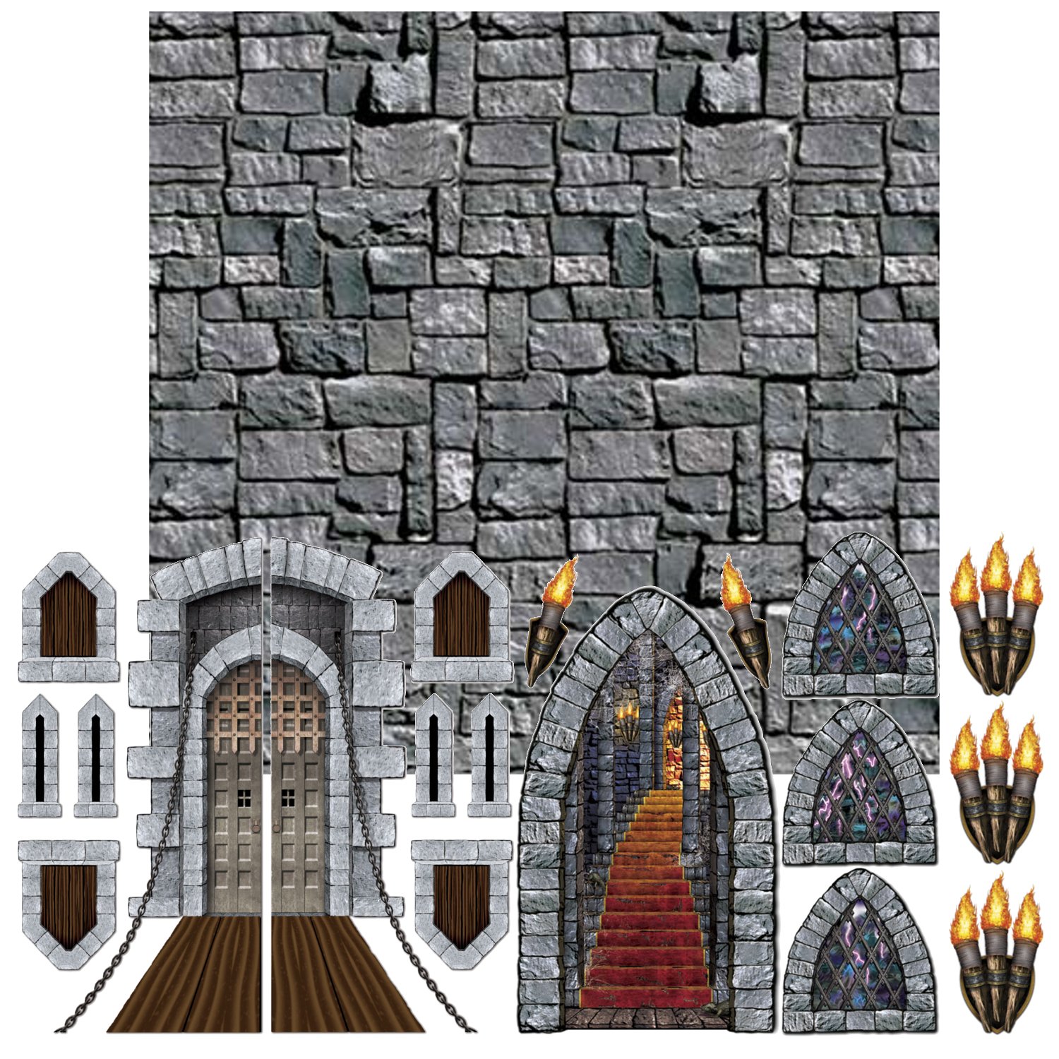 Buy Medeival Castle Background Decorations | Castle Drawbridge, Torch ...