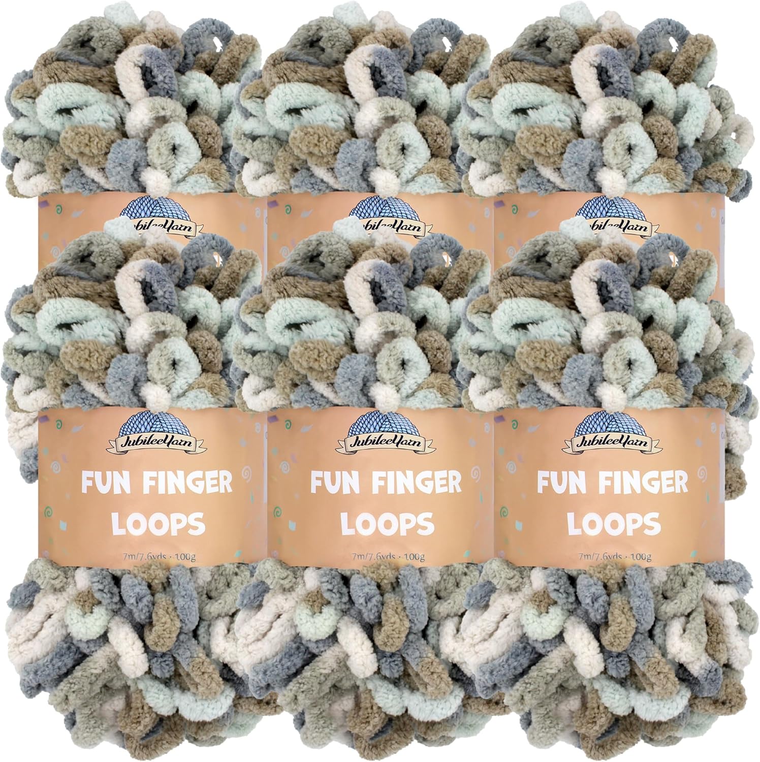Amazon.com: JubileeYarn Fun Finger Loops Yarn - 100g/Skein Jumbo ...