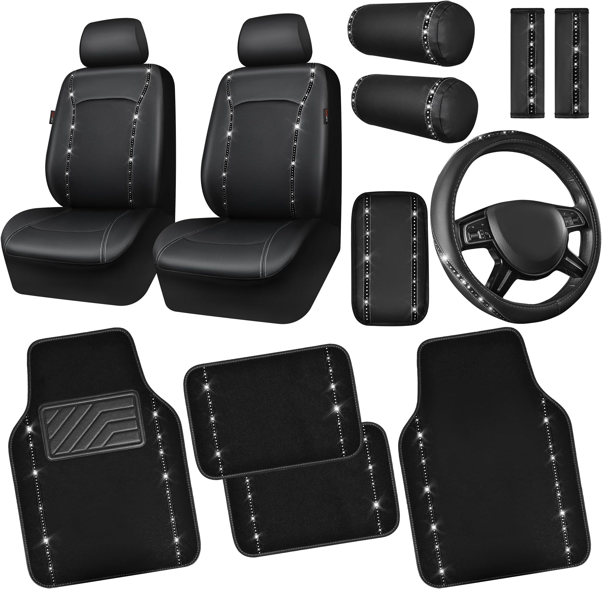 Amazon.com: CAR PASS 14 PCS Bling Car Accessories Set for Women ...