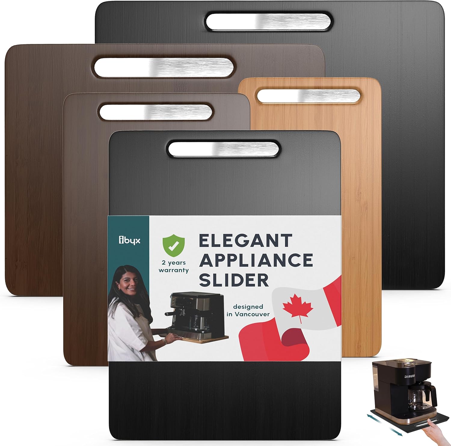 Amazon.com | Ibyx Elegant Sliding Tray for your Coffee Maker & Heavy ...