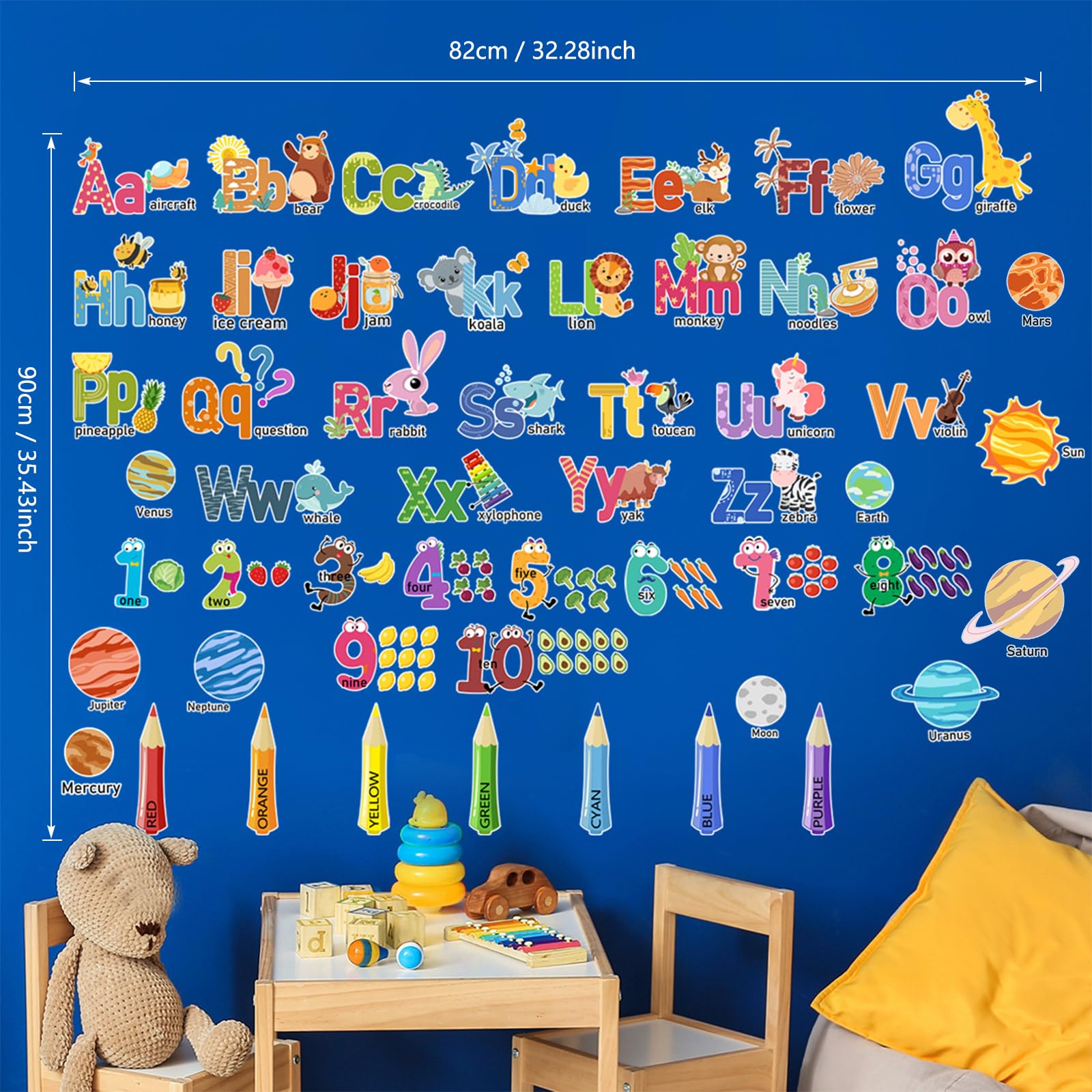 Snapklik.com : Animal Alphabet Numbers Colour Decals Stickers, ABC ...