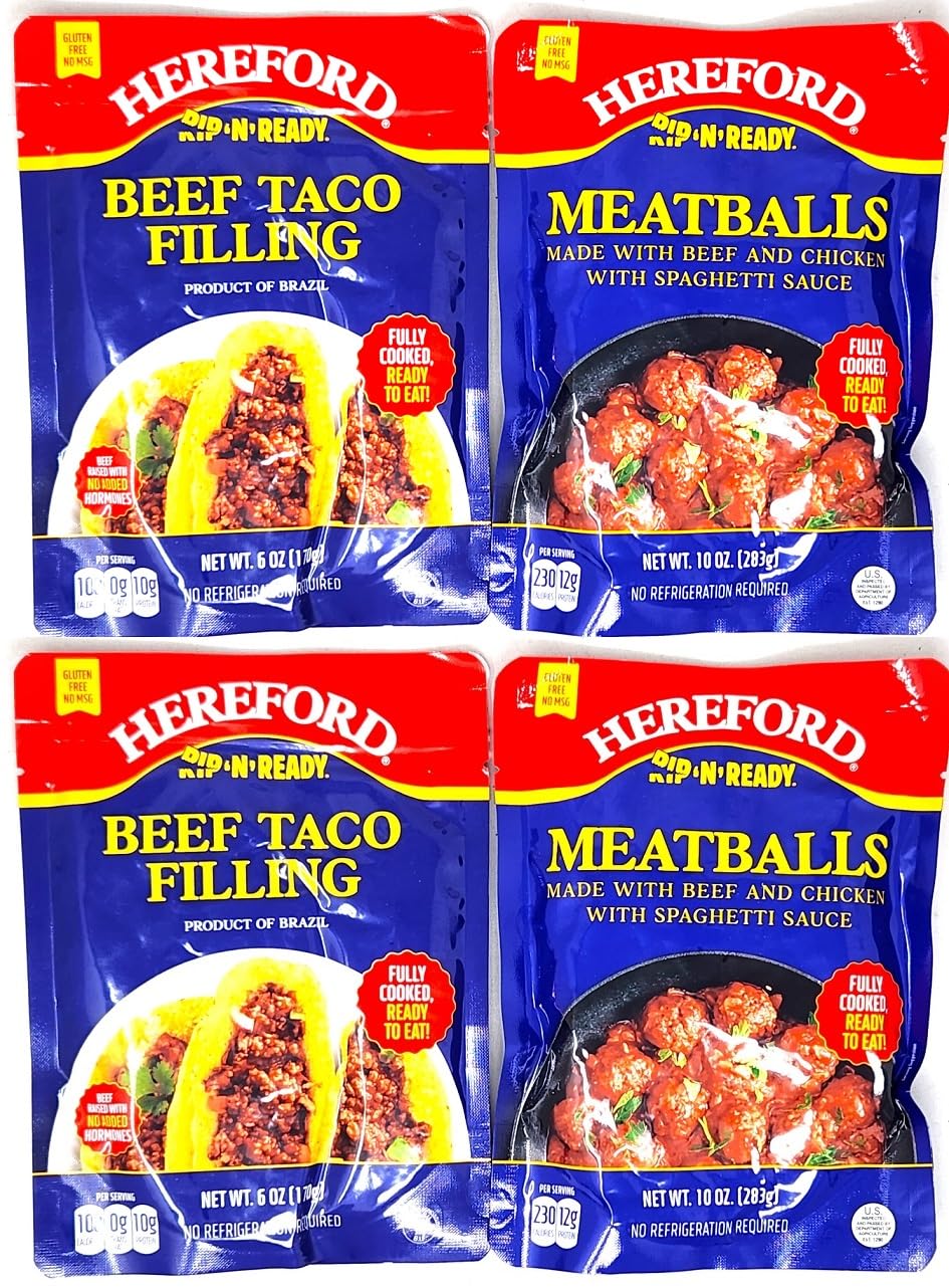 Amazon.com : Hereford Rip-N-Ready Beef Variety Dip N Ready (4 pack, 2 ...