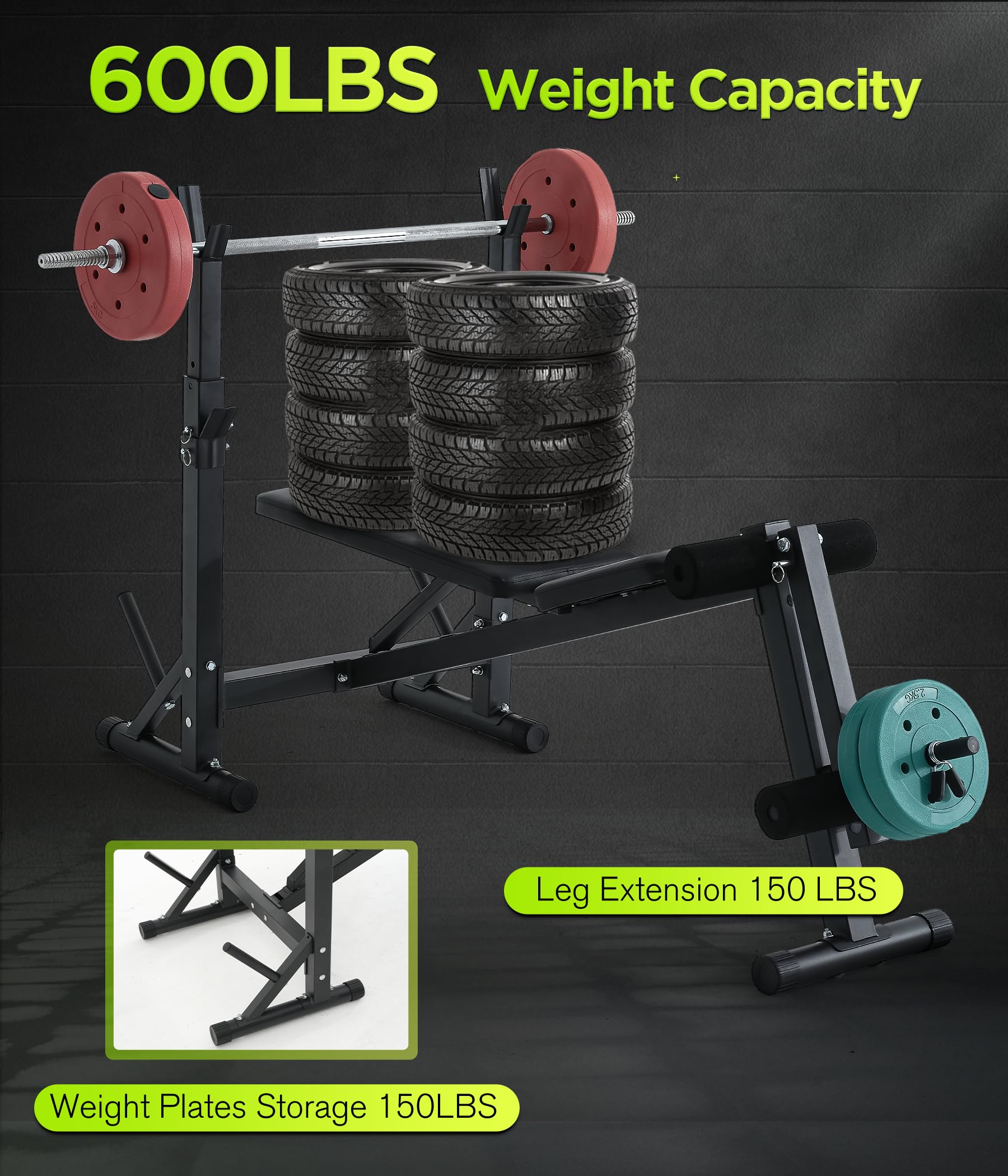Preacher Curl Bench 6 In 1 Weight Bench Set With Rack Leg, Adjtable ...