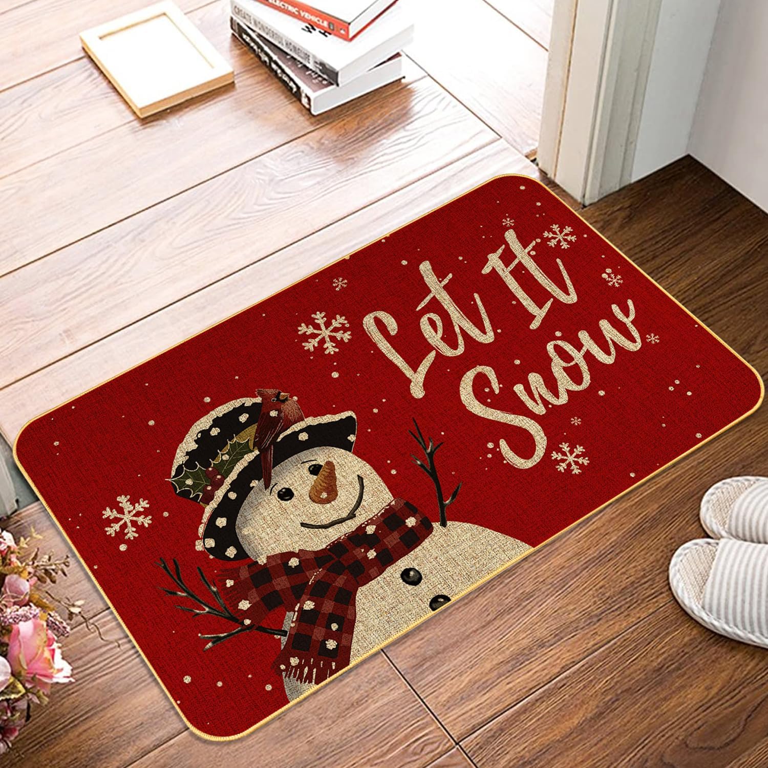 Amazon.com: Mingnei Christmas Let it Snow Snowman Doormat Door Mat for ...