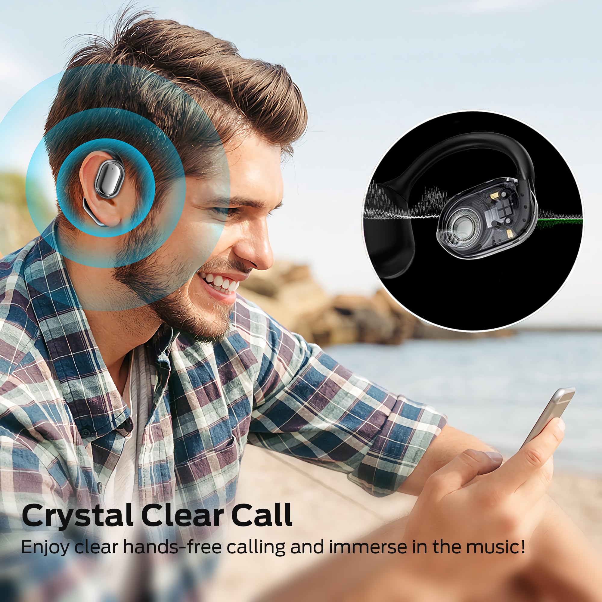 Snapklik.com : BUGANI Open Ear Headphones, Bluetooth 5.3 Wireless ...