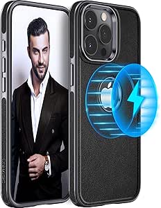 Amazon.com: LOHASIC Leather Case for iPhone 15 Pro Max Compatible with Magsafe, Slim Luxury PU ...