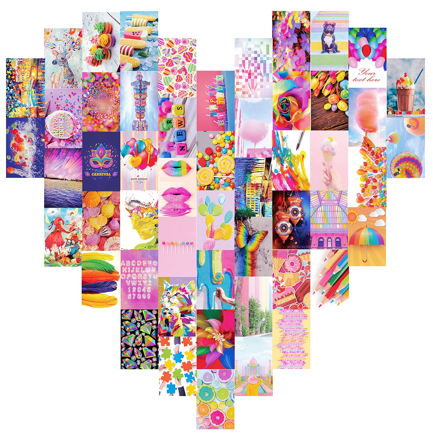 Buy JoneTing 60Pcs 4x6 inch Photo Collage Kit for Wall Aesthetic Pink ...