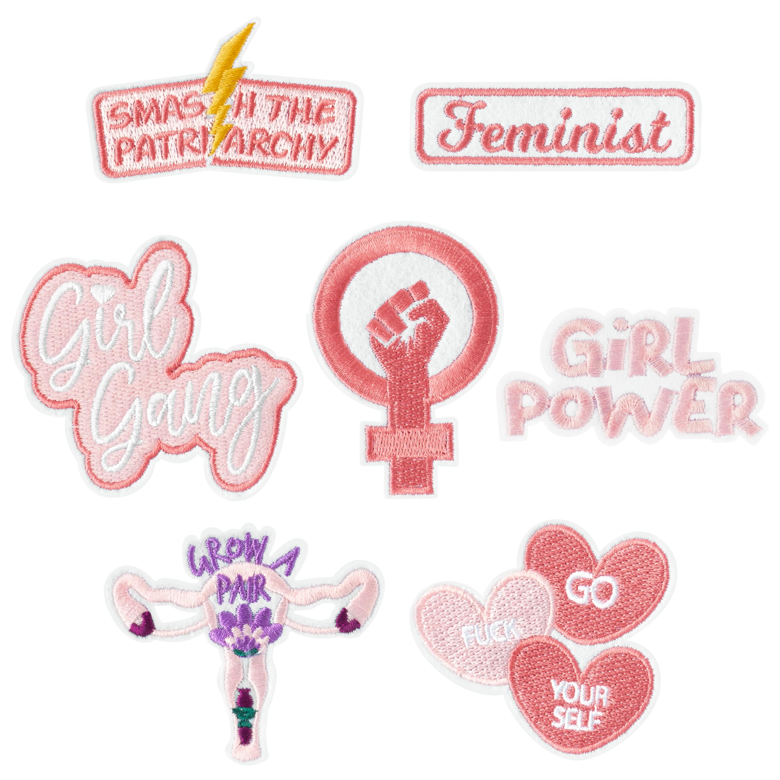Amazon.com: Kirako 7Pcs Feminist Iron on Patches Pink Fist Pride Sew on ...