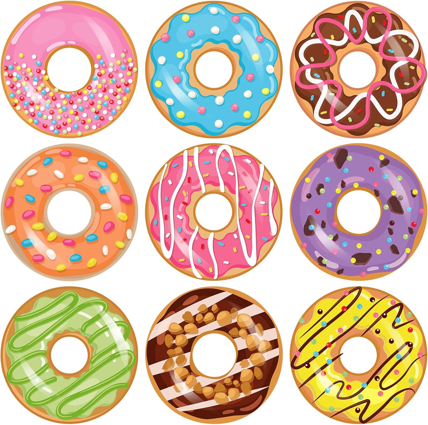 Amazon.com: Nezyo 45 Pcs Donuts Cutouts Bulletin Board Donut Theme ...
