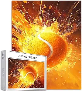 Amazon.com: Exploding Orange Tennis Ball 1000 Piece Jigsaw Puzzles for ...