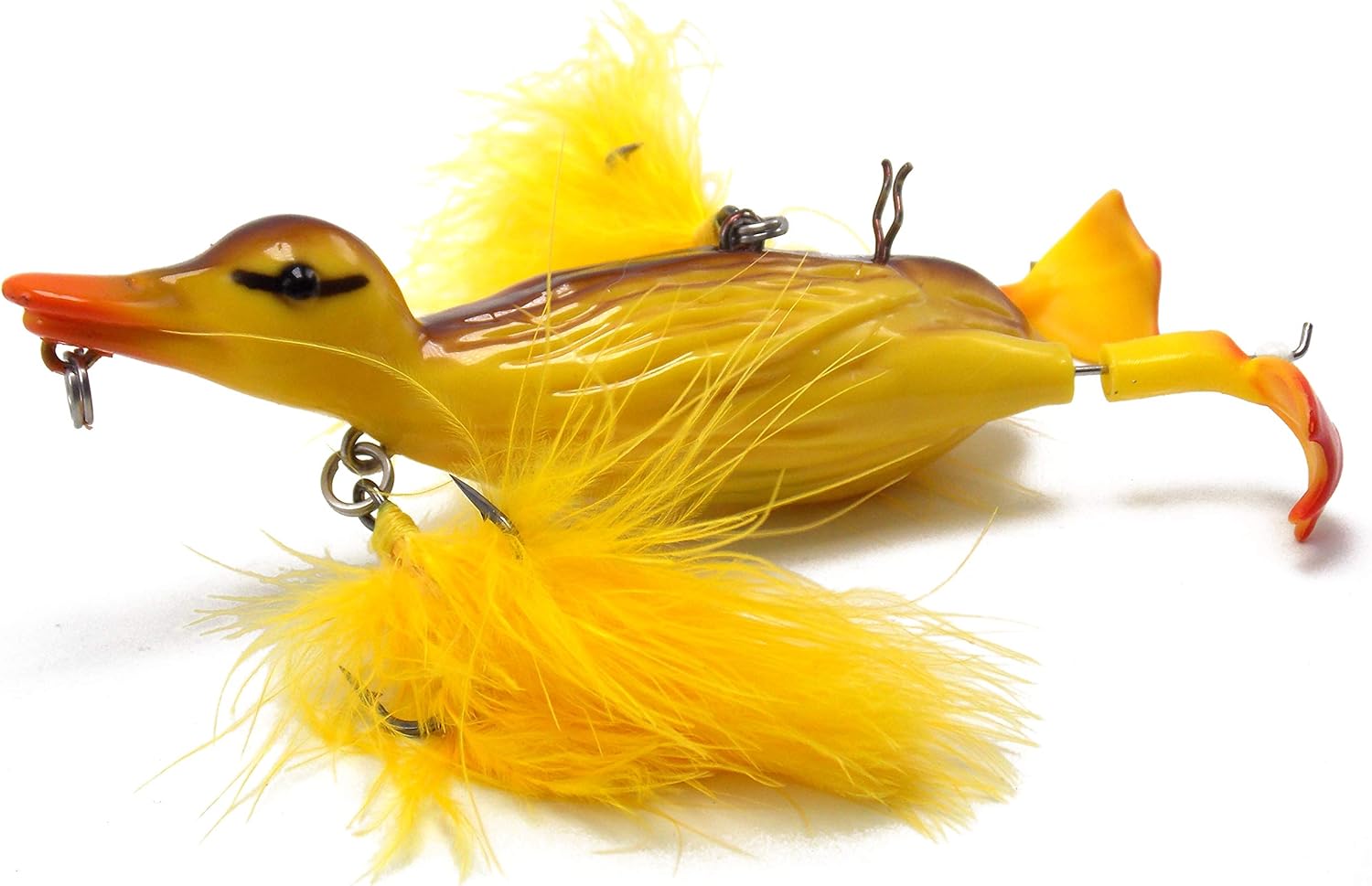 1oz Topwater Orange Duck Hard Fishing Lures with Rotating Flippers 1PK ...