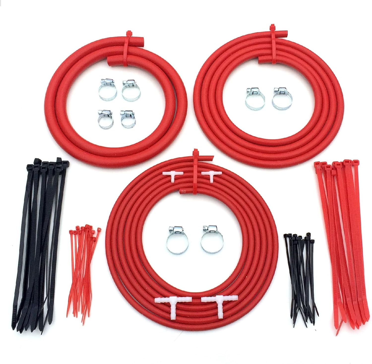 Amazon.com: Universal Red Engine Bay Silicone Hose Car Dress Up Kit ...