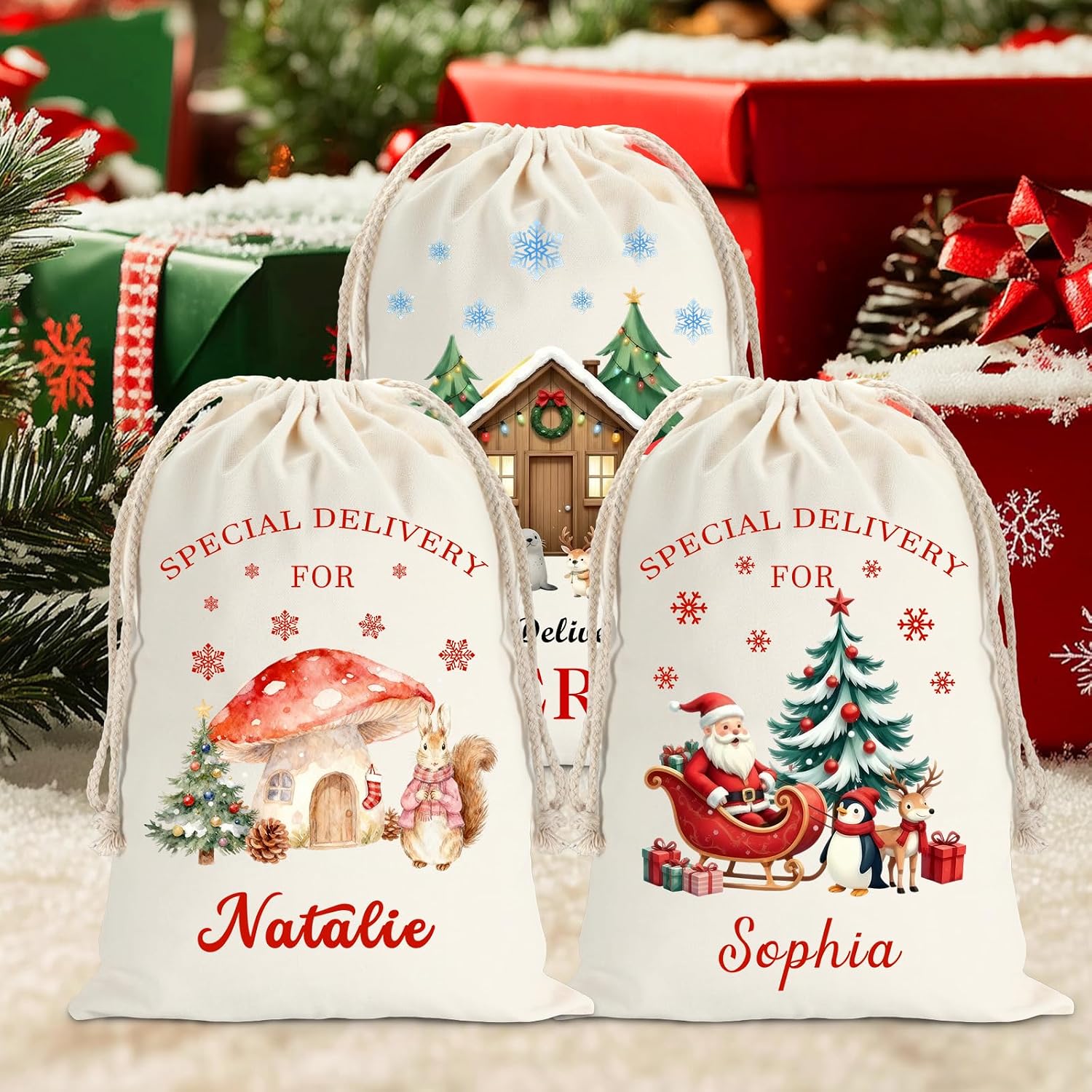 Amazon.com: Personalized Christmas Santa Sack with Name – Custom Large ...