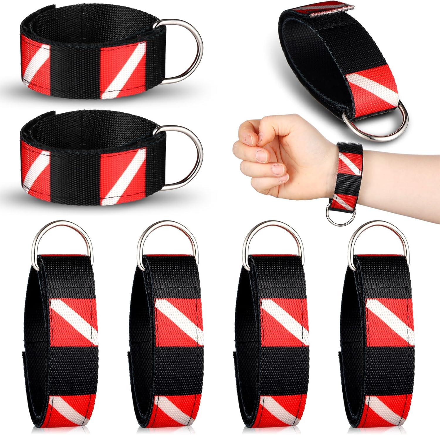 Amazon.com: 6 Pcs Scuba Diving Wrist Strap Adjustable Wristband with ...