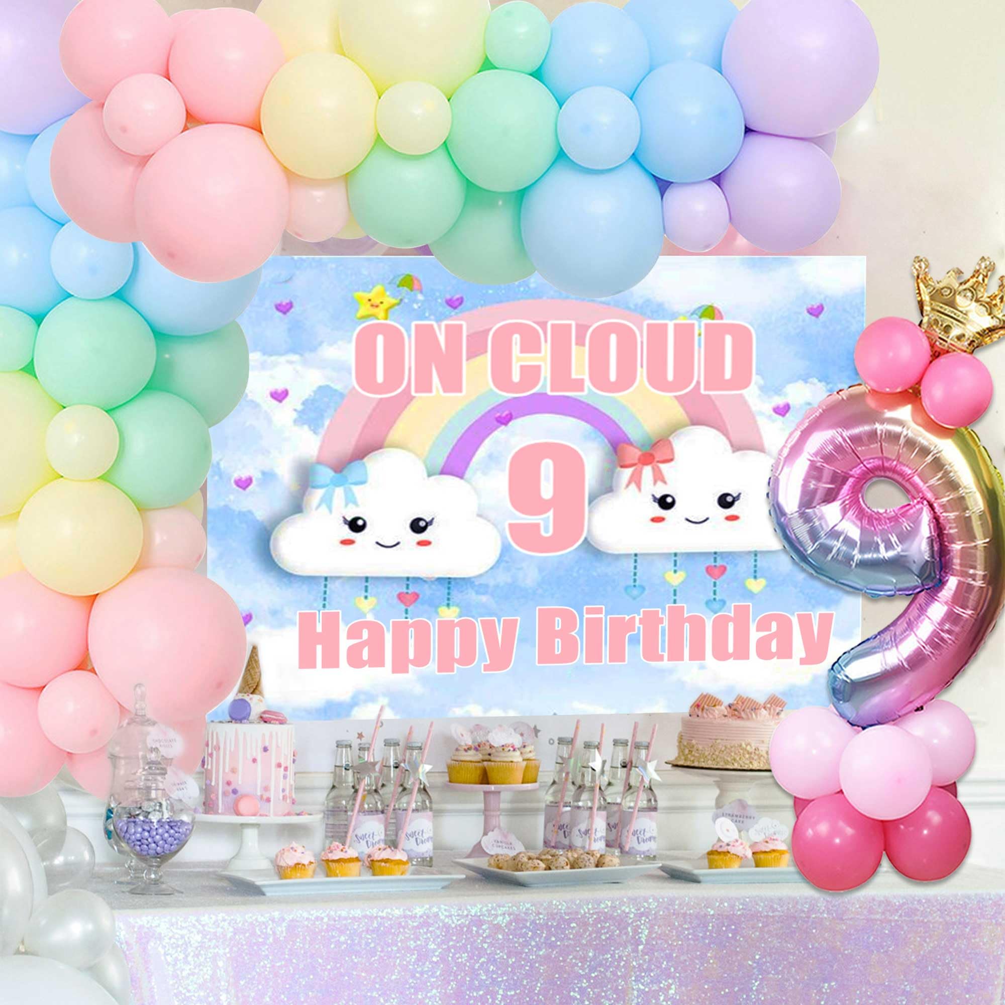 Snapklik.com : LaVenty 35 PCS On Cloud 9 Birthday Decoration For Girls ...