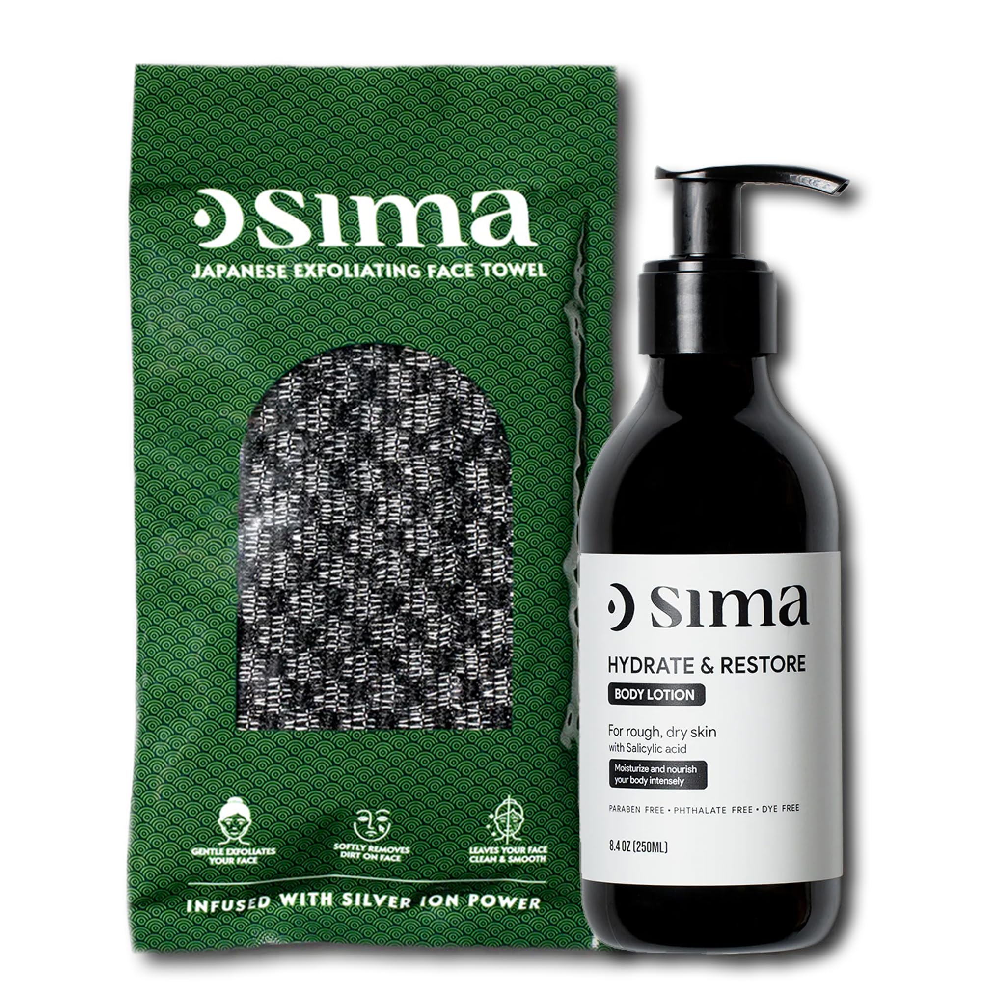 Amazon.com: Sima - Bundle - Exfolating Face Towel + Body Lotion with ...