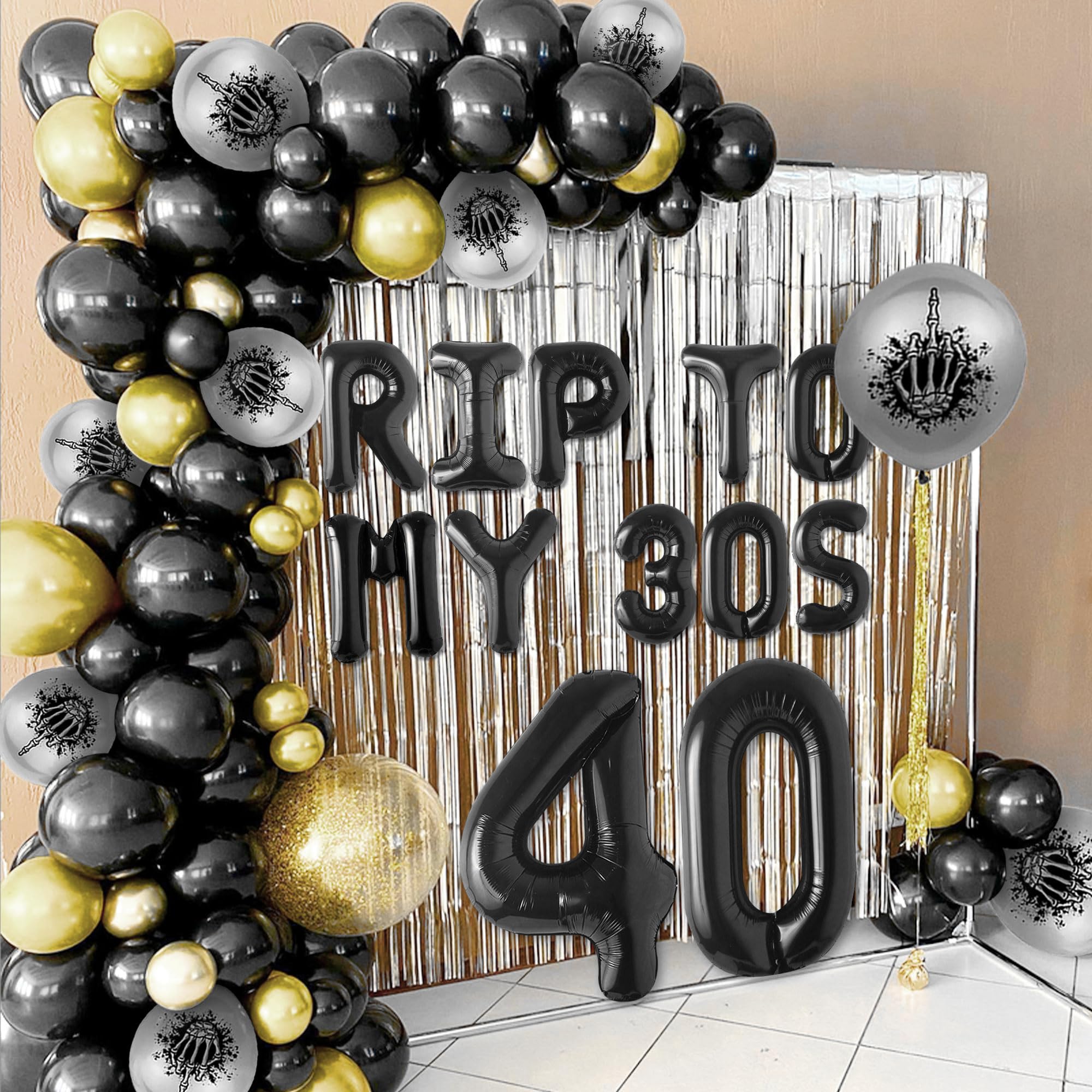 Amazon.com: JeVenis Rip to My 30s Balloons Rip Thirties Balloons Gothic ...