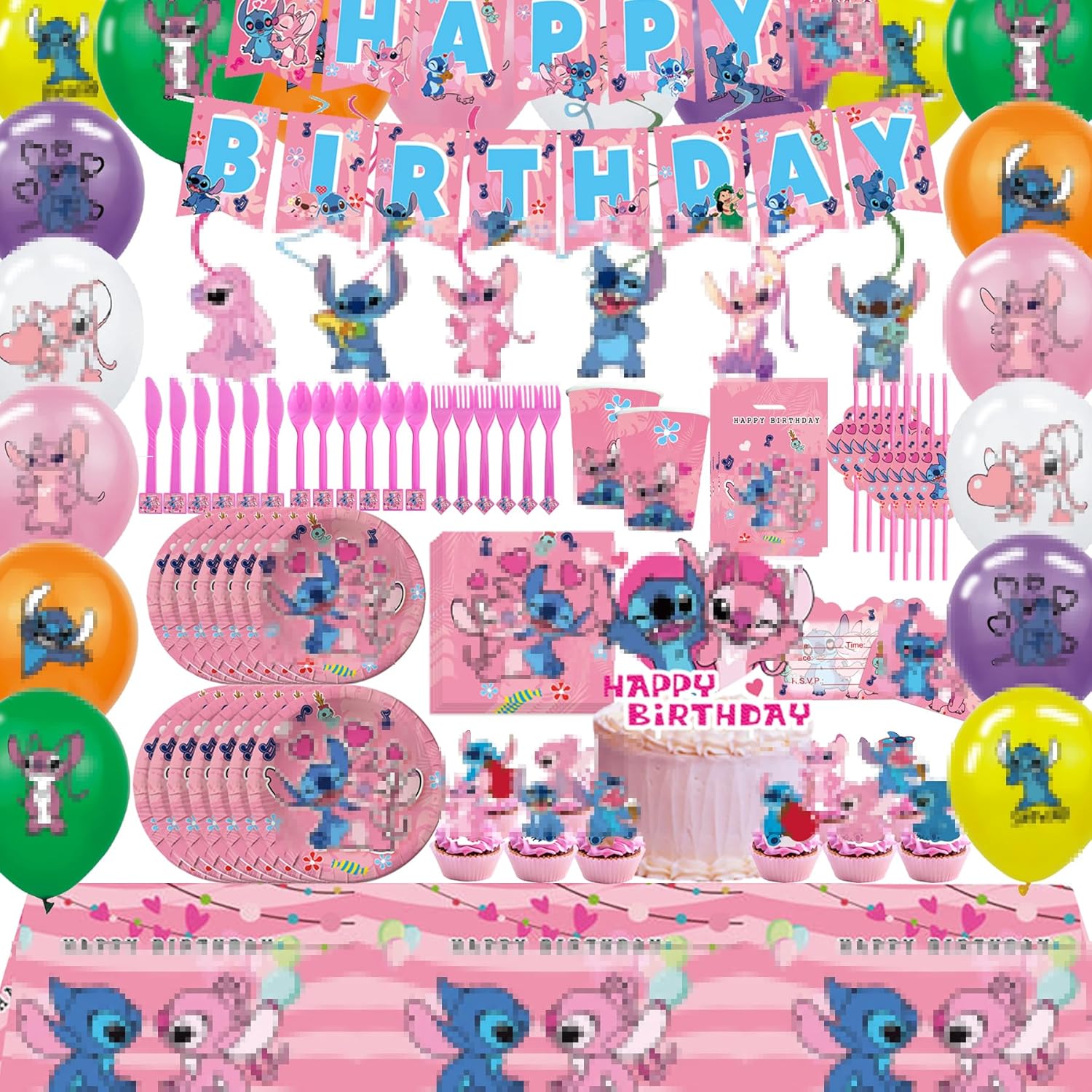 Amazon.com: Pink Theme Birthday Party Supplies, Pink Game Party Set ...
