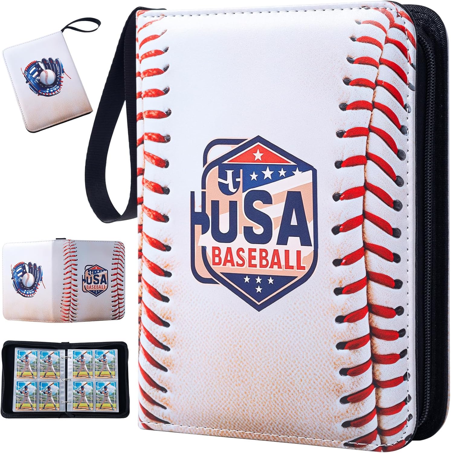 Amazon.com: TRUGQ Baseball Card Binder,4 Pocket Sports Card Binder with ...