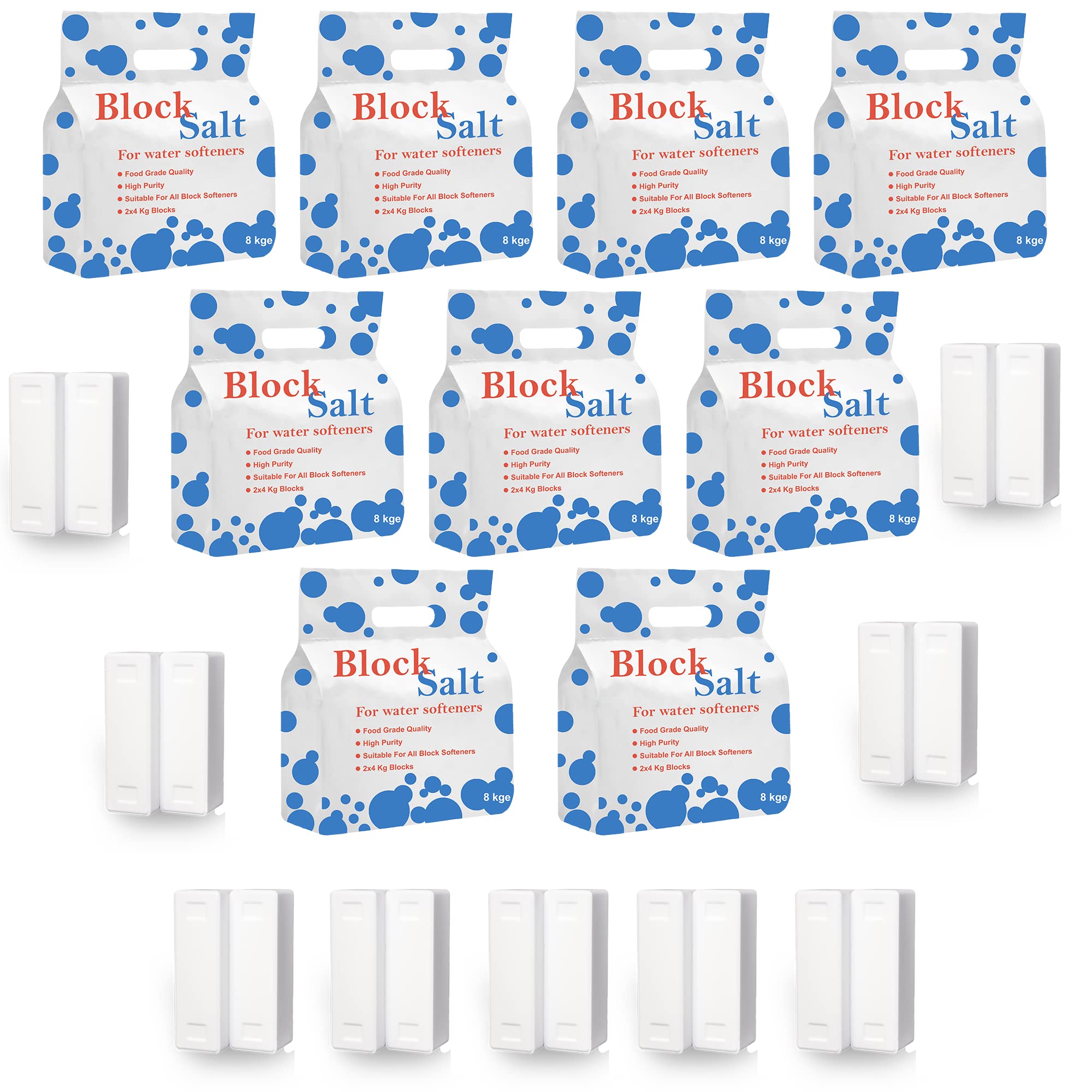 9 Pack Water Softener Salt Blocks 100% Genuine Food Grade water ...