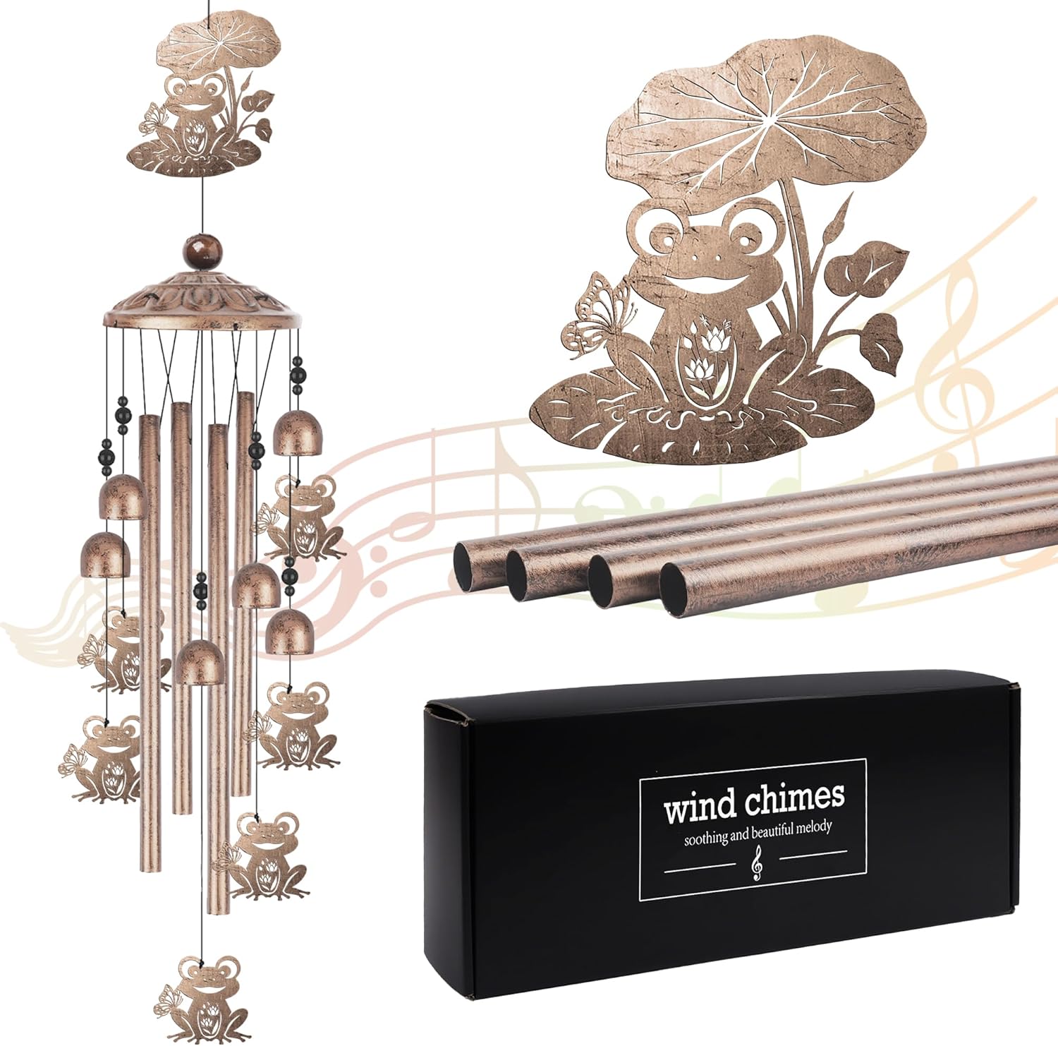 Amazon.com : Romart Frog Wind Chimes for Outside, Frog Gifts for Women ...