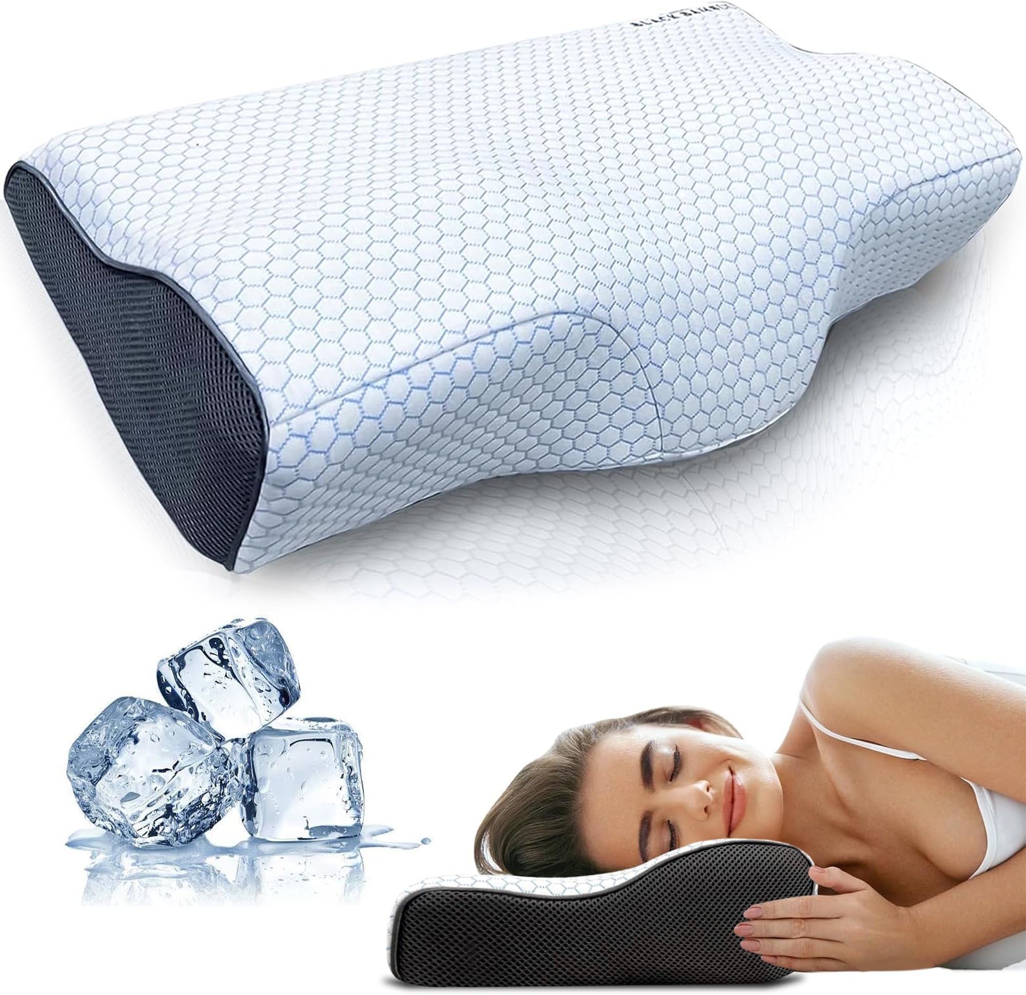 Amazon.com: Contour Memory Foam Sleeping Pillow, Ergonomic Cervical ...