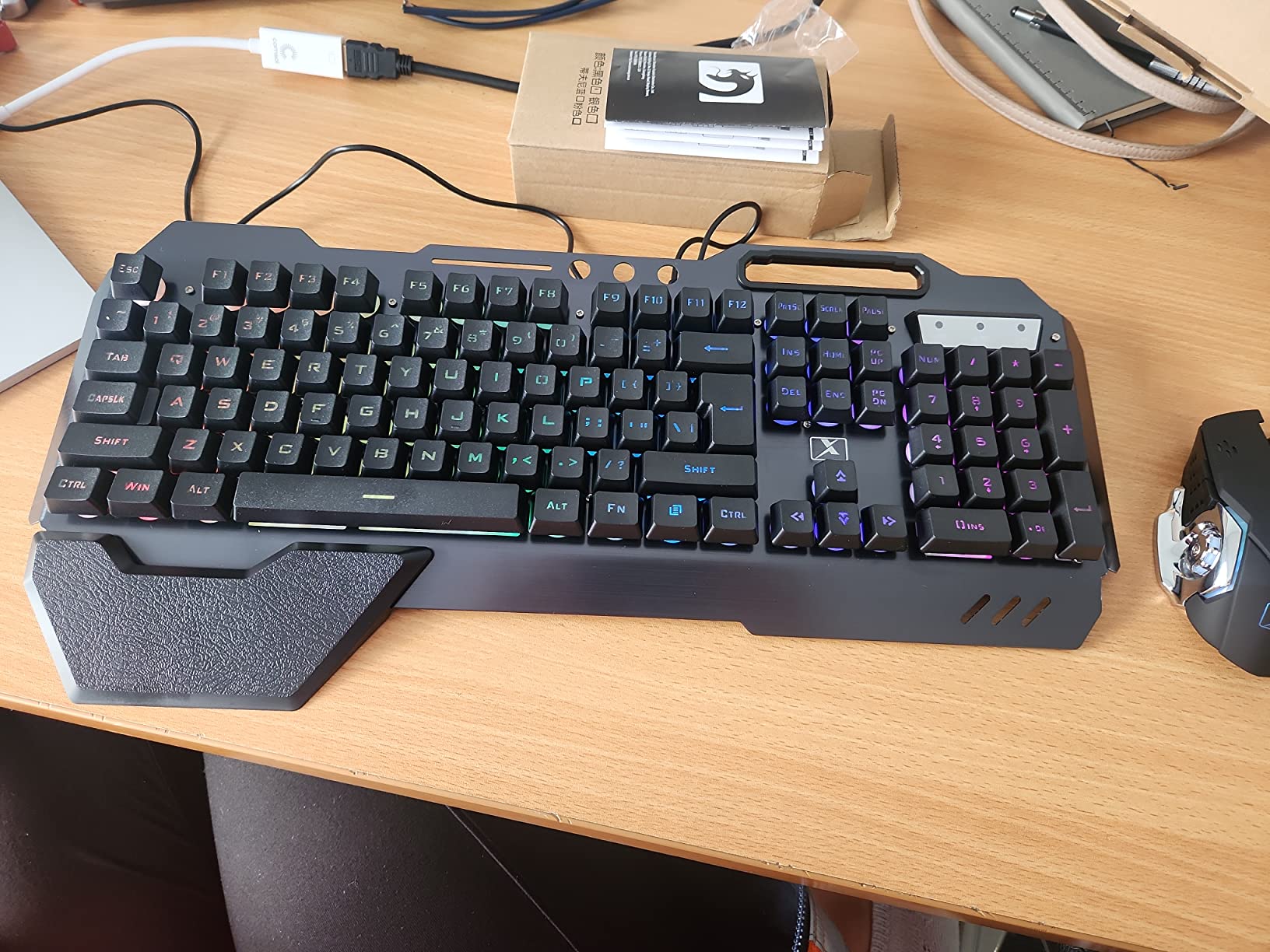 Wireless Gaming Keyboard and Mouse,RGB Backlit Rechargeable Keyboard ...