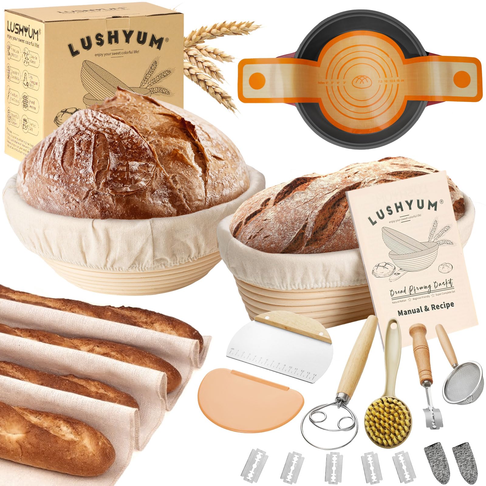 Amazon.com: Banneton Bread Proofing Basket, Sourdough Rising Brotform ...