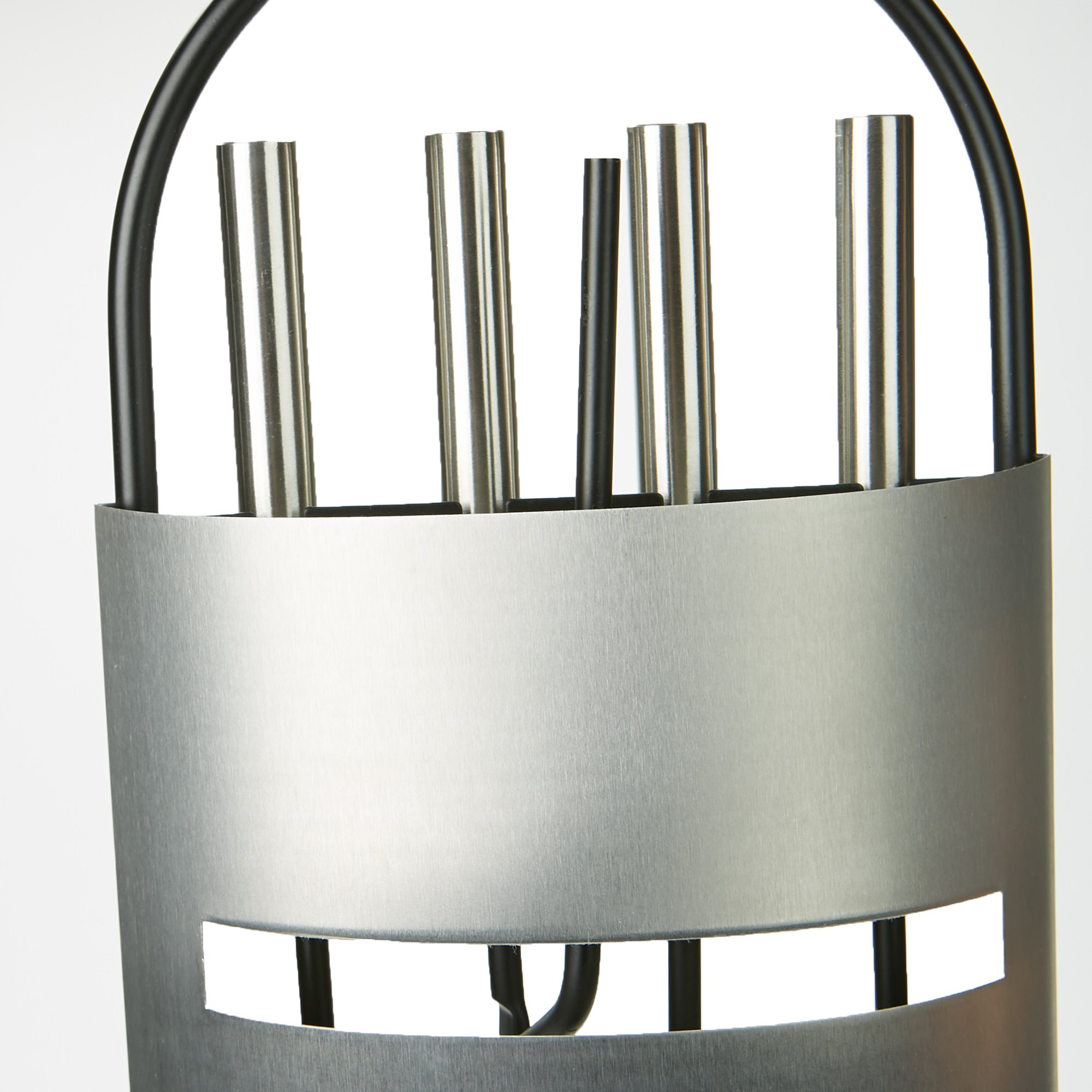 Mind Reader COOLFIRE4-SIL 4 Piece Stand Alone Fire Place Set, Steel ...