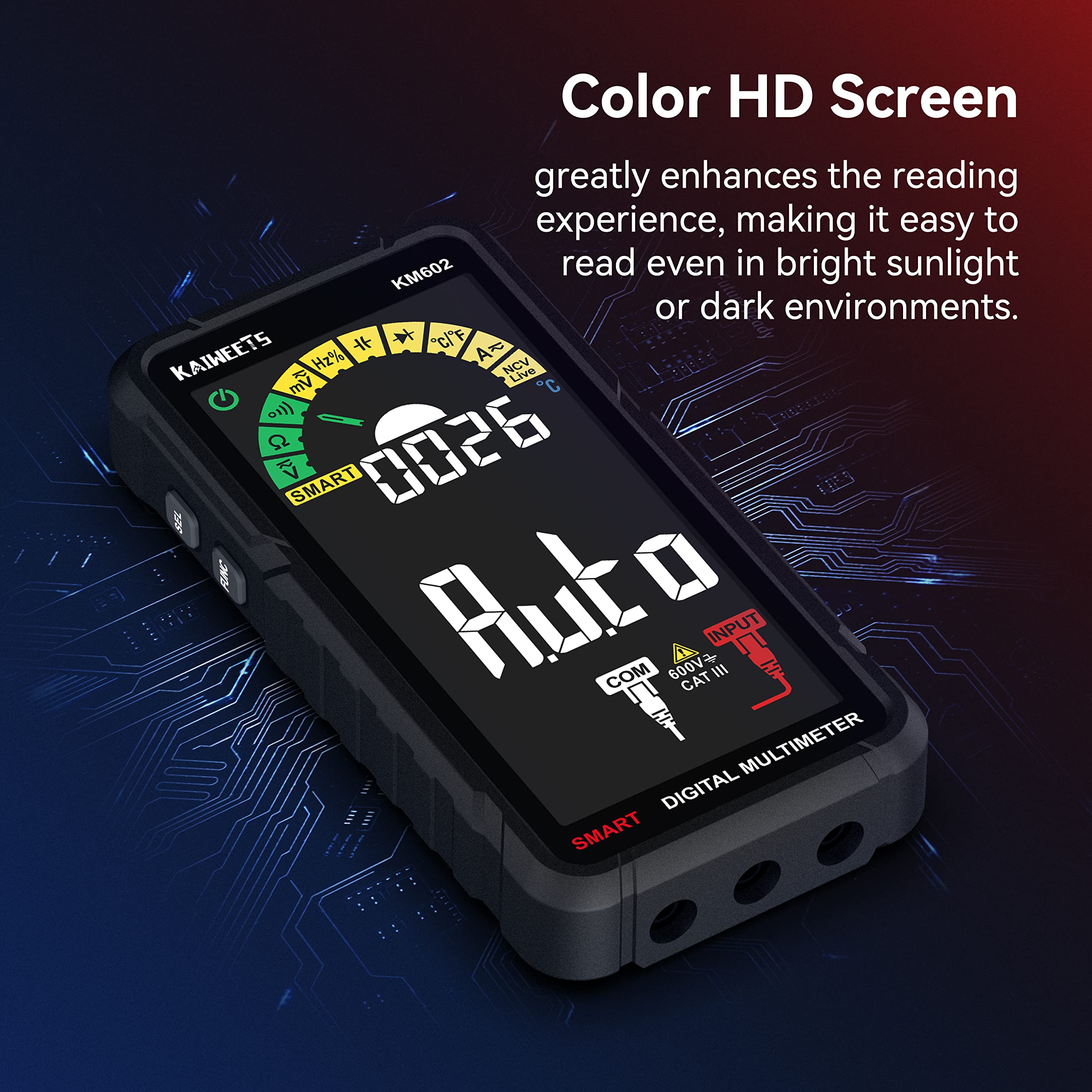 Snapklik.com : KAIWEETS Smart Multimeter Rechargeable Electrical Tester