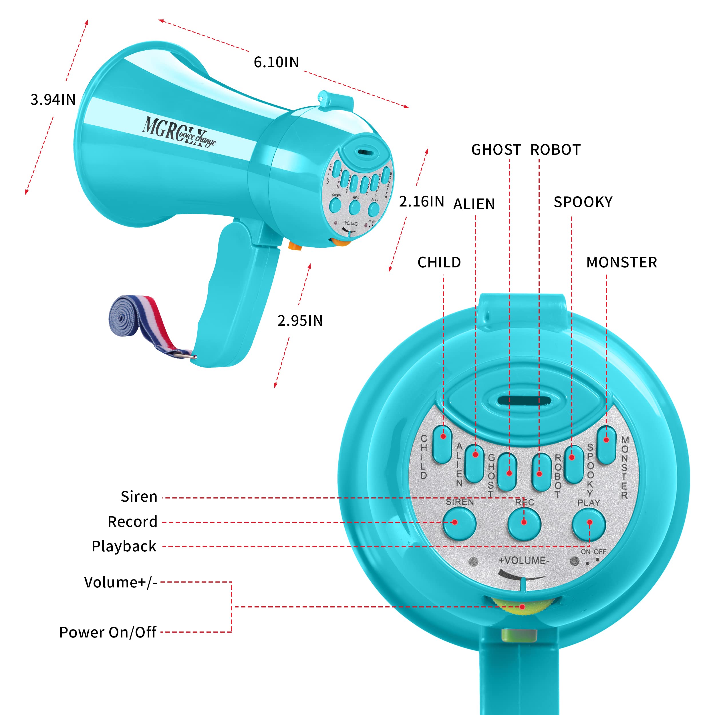 Snapklik.com : MGROLX Mini Megaphone Bullhorn