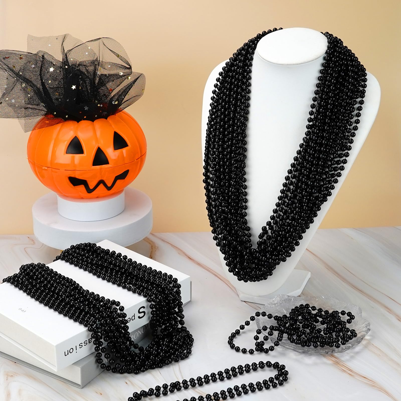 Mardi Gras Beads 33 Inch Plastic Bead Necklaces YAXINRUI 120-Pack - 33 ...